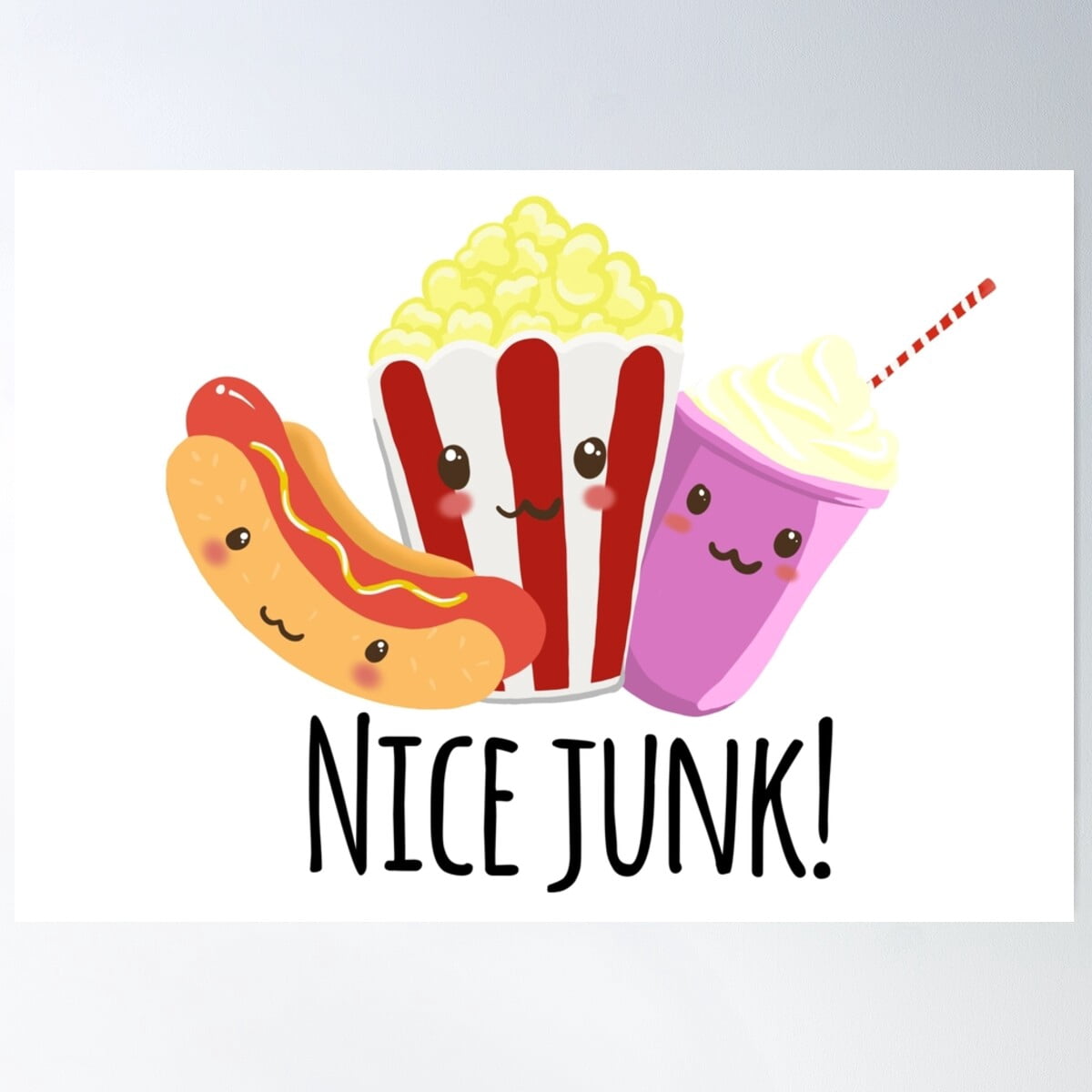 Nice Junk! Cute Junk Food Design. Poster Wall Art, Modern Wall Decor ...