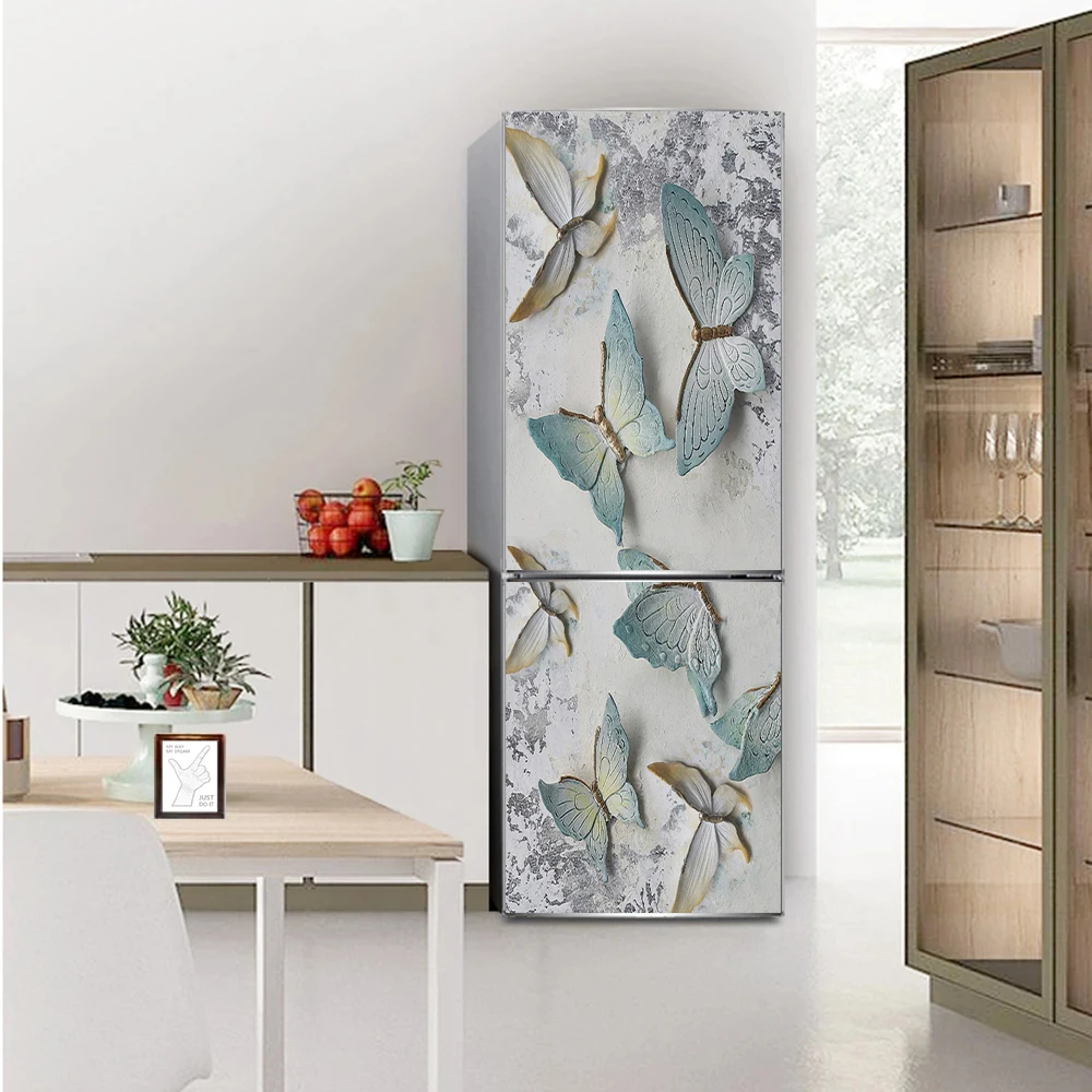 Nice Kitchen Decorative Fridge Covering Full Sticker Fairy Pink Rose ...