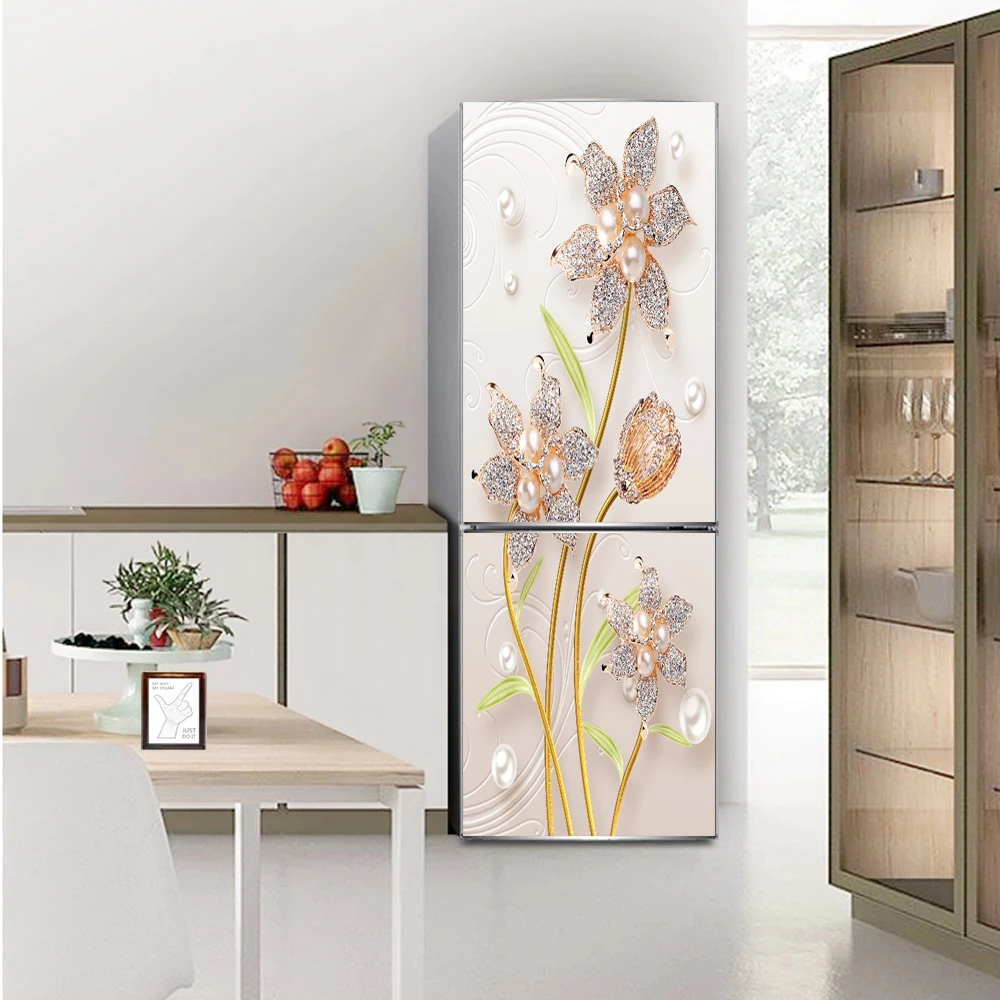 Nice Kitchen Decorative Fridge Covering Full Sticker Fairy Pink Rose ...