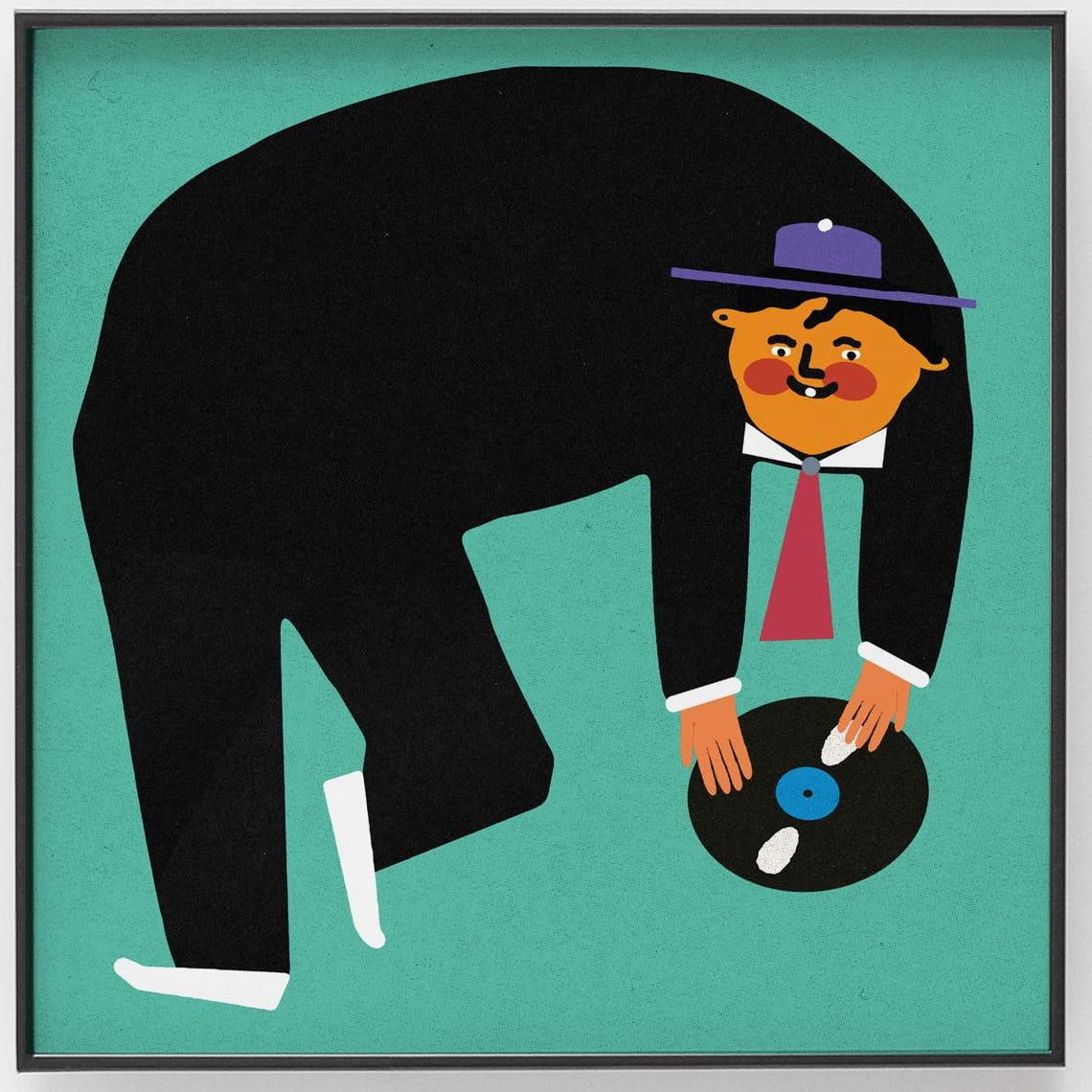 Nice Man With A Vinyl Record, Square Picture, Small Gallery Poster ...