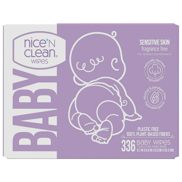 Nice 'N Clean Baby Wipes, Unscented, 6 Flip Top Packs (336 Total Wipes ...