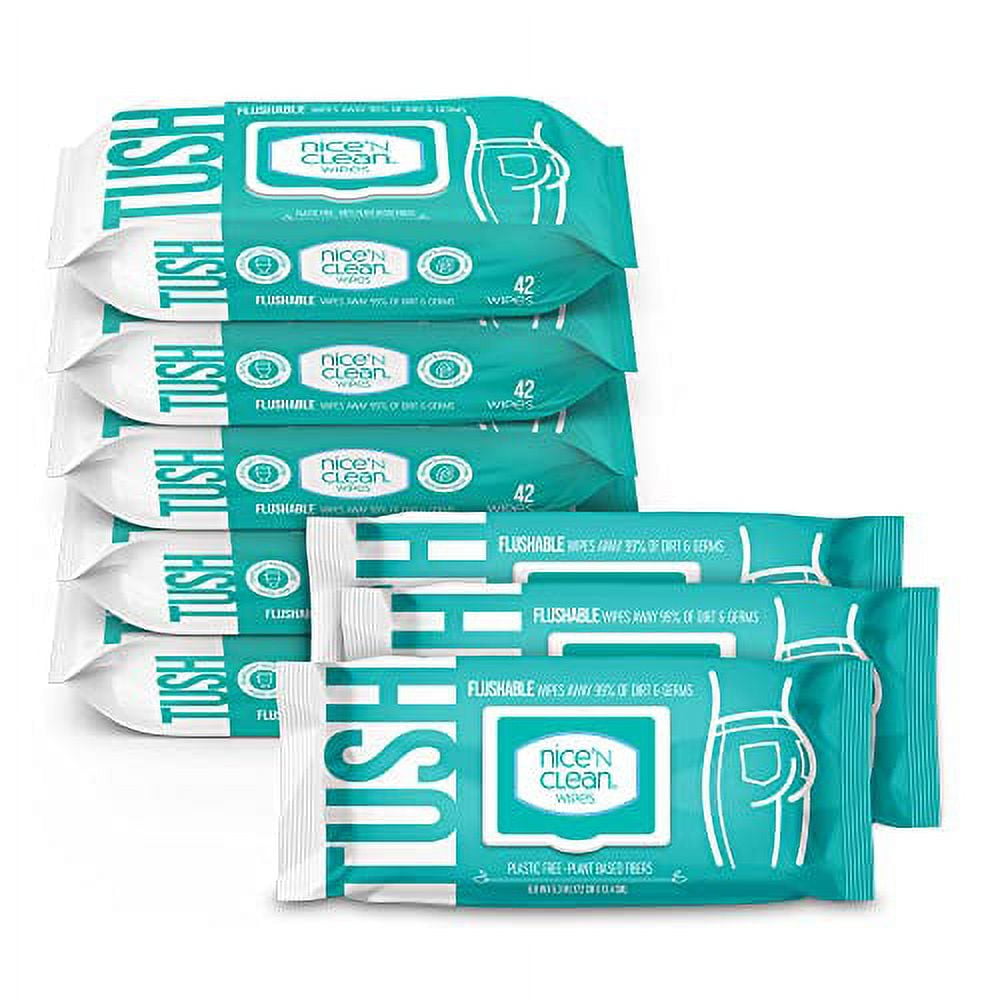 Nice 'N Clean Moist Flushable Wipes | Infused Aloe & Vitamin E | 42 ...