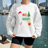 Nice Naughty 67 Meme Funny Holiday Slang Celebration Cozy Sweatshirt up ...