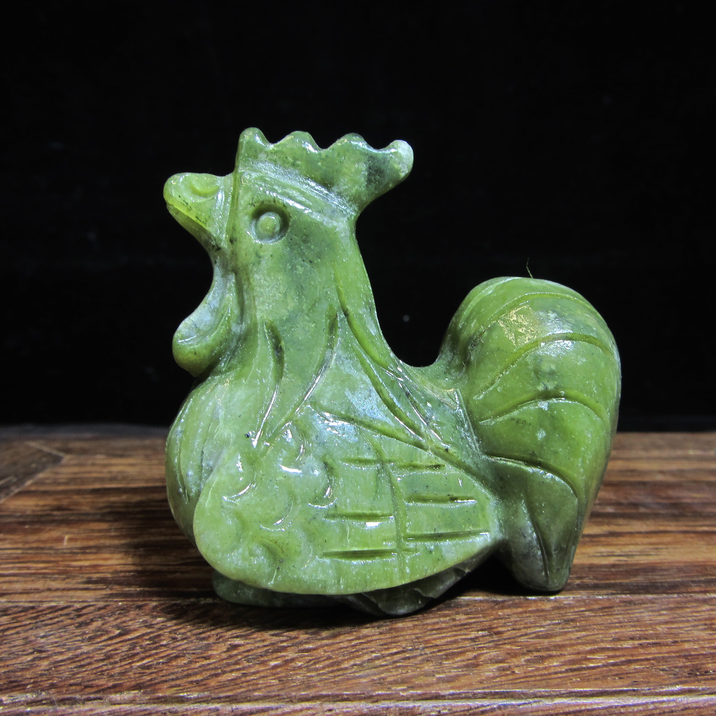 Nice Nephrite Stone Carved Jade rooster Sculpture Statue, Natural Green ...
