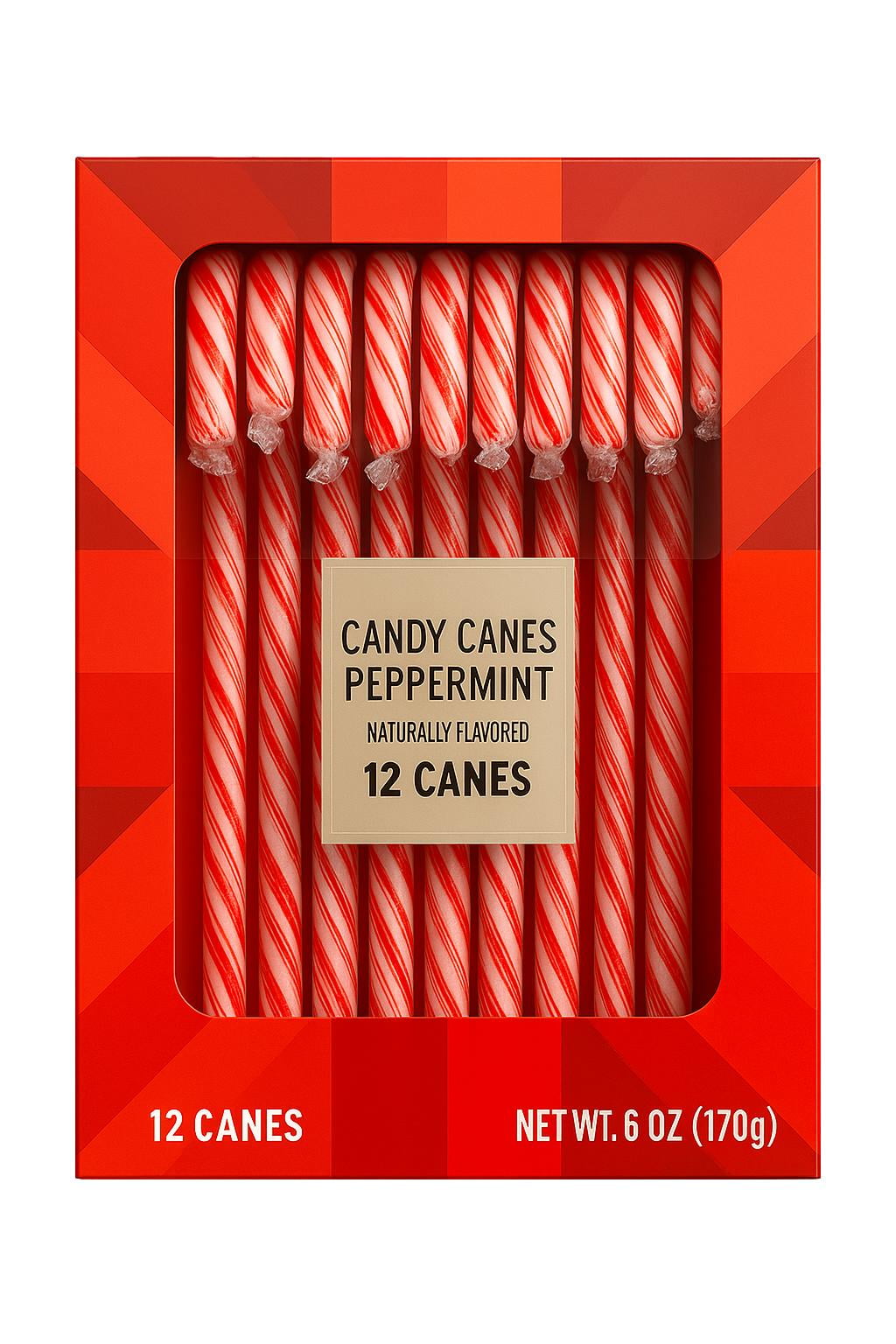Nice! Peppermint Naturally Flavored Christmas Candy Canes, 12 Count, 6 ...