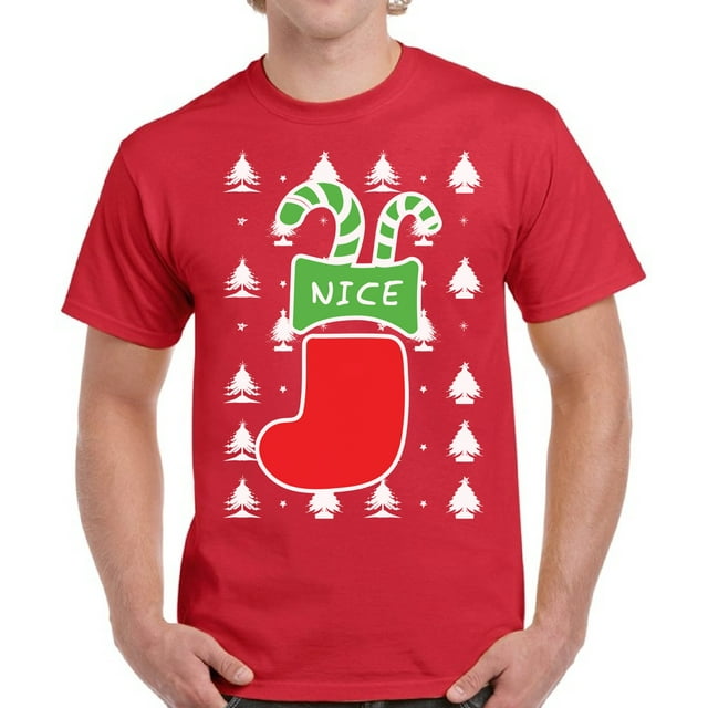Nice Stocking Christmas Print Christmas Shirt for Men - S M L XL 2XL ...