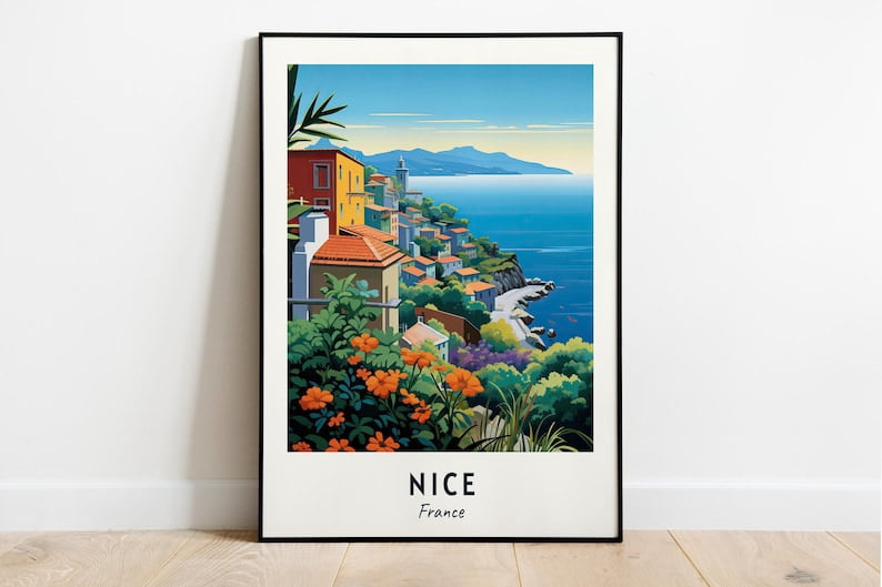 Nice Travel Print Wall Art, Nice - France City Print, Travel Gift, Nice ...
