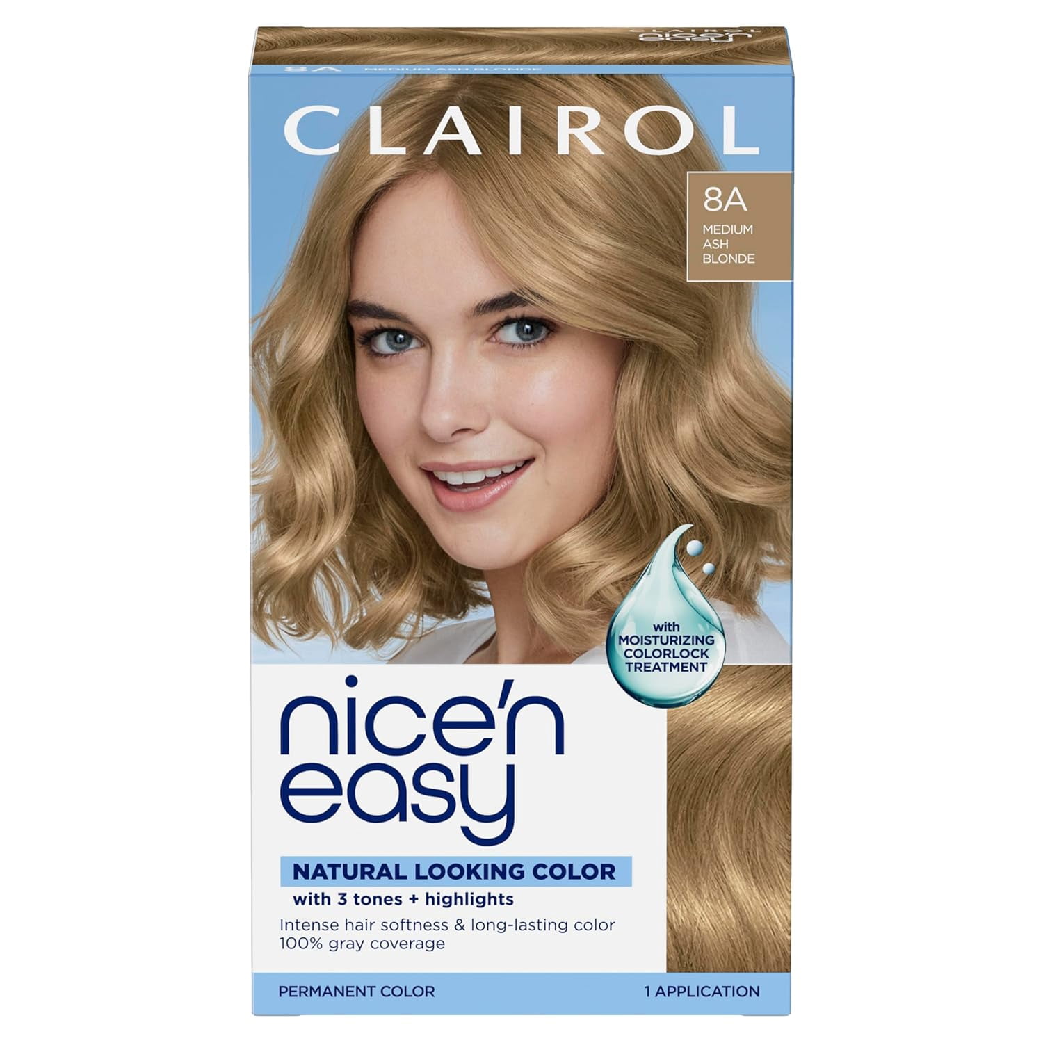 Nice'n Easy Permanent Color, 8A Medium Ash Blonde, 1 ea - Walmart.com