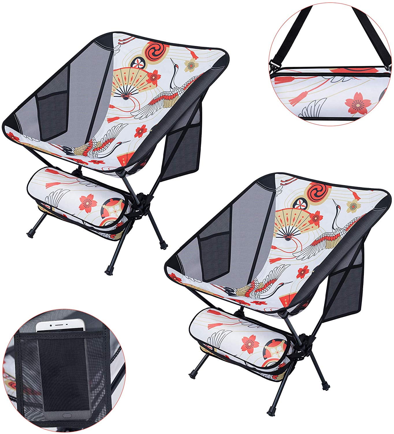 NiceC Ultralight Portable Folding Camping Backpacking Chair with 2 ...