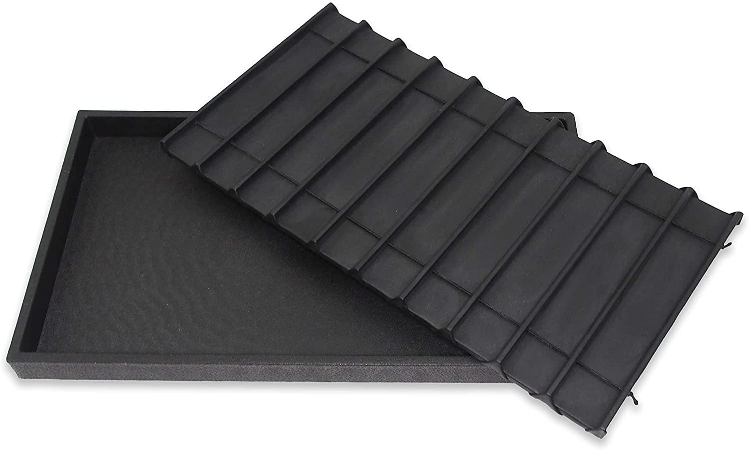 NicePackaging 10 Section Black Leatherette Sorting Tray with Free ...