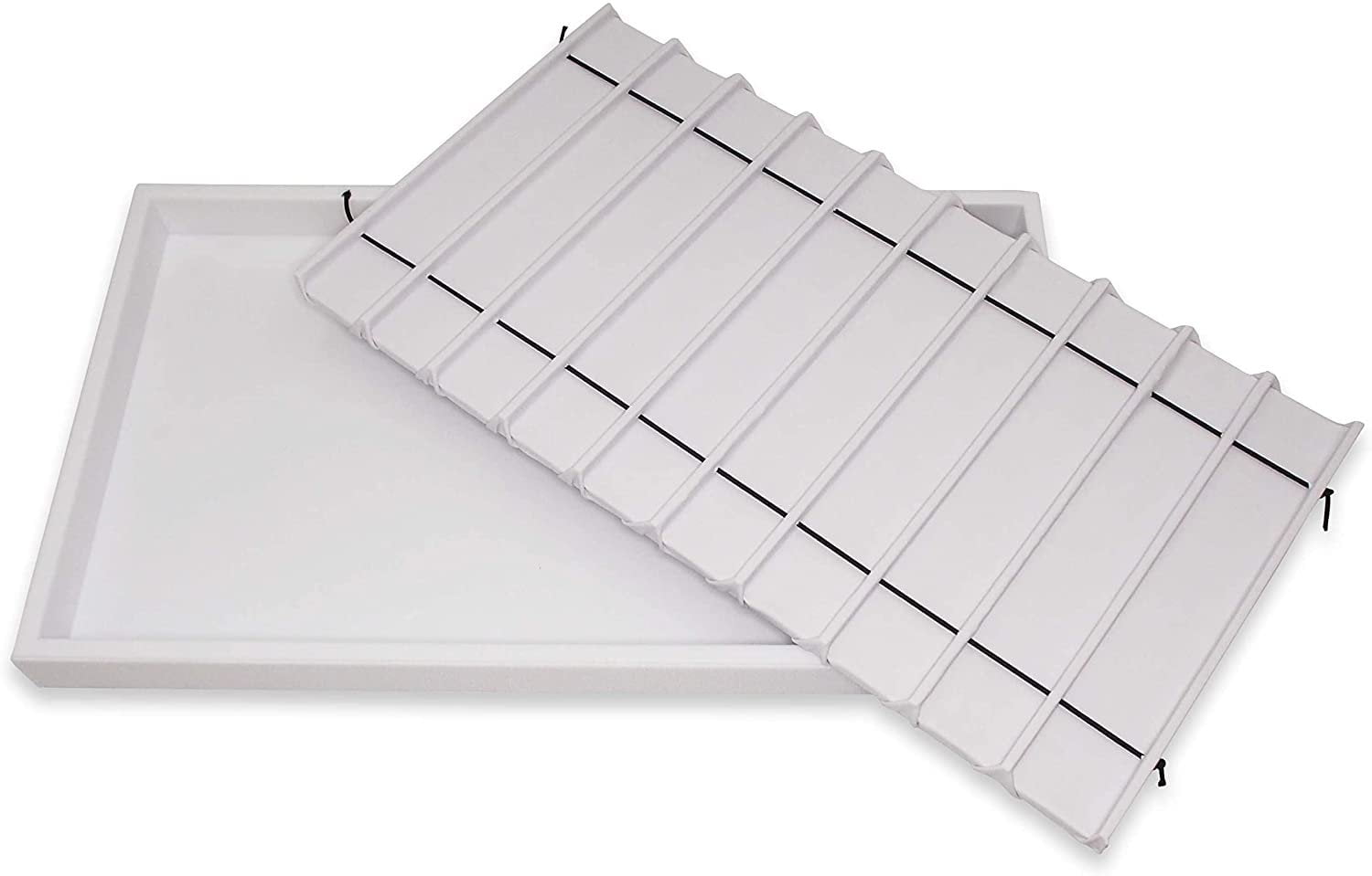 NicePackaging 10 Section White Leatherette Sorting Tray with Free ...