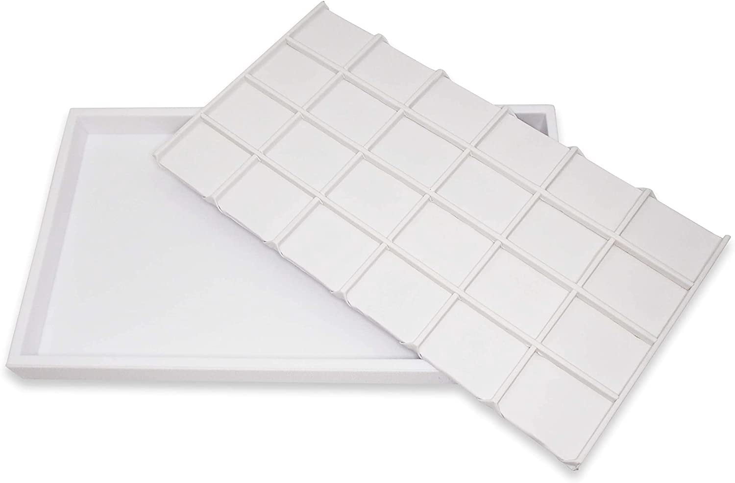 NicePackaging 24 Compartment White Leatherette Sorting Tray with Free ...