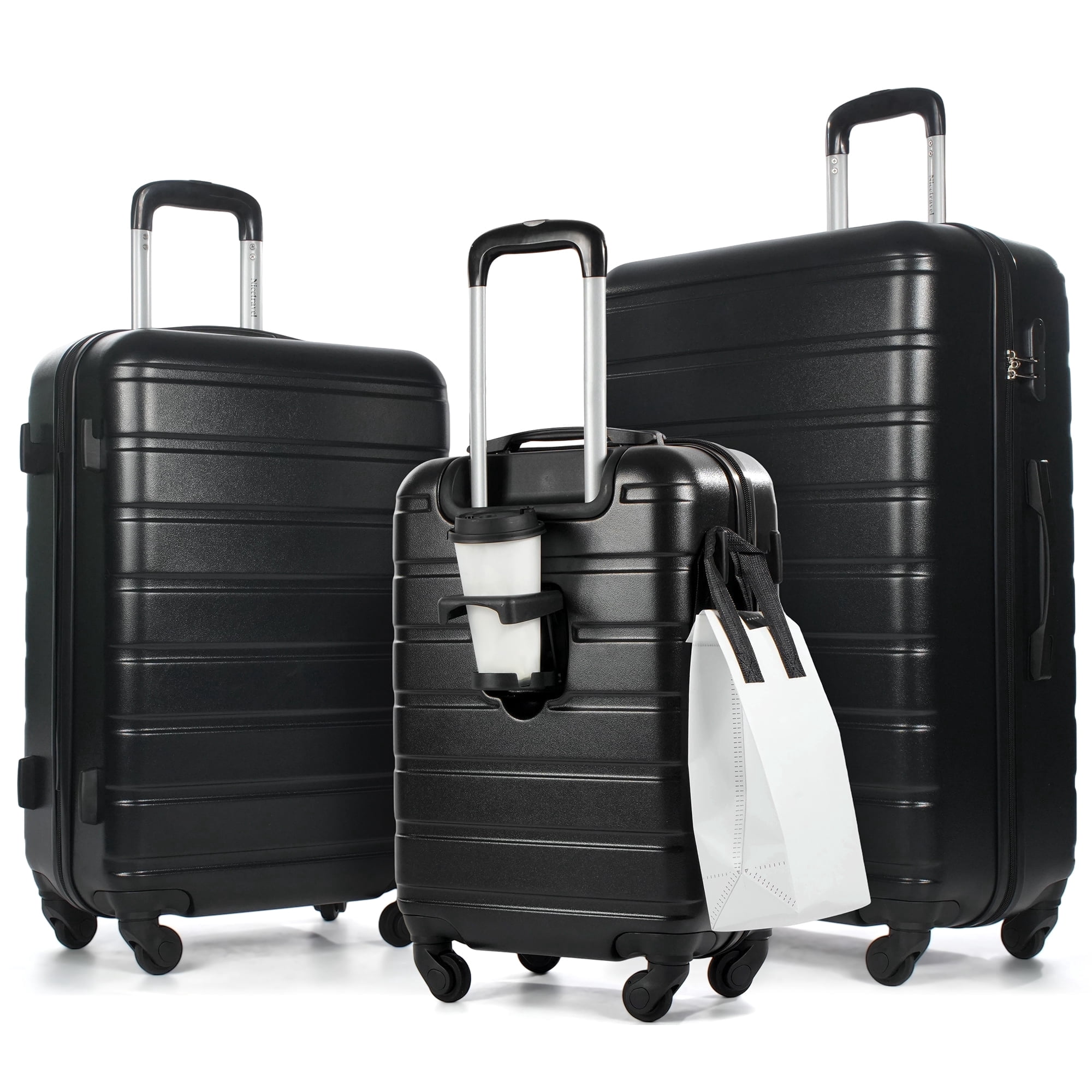 NiceTravel Luggage Set (20/24/28 inch),Hard-shell suitcase with Cup ...