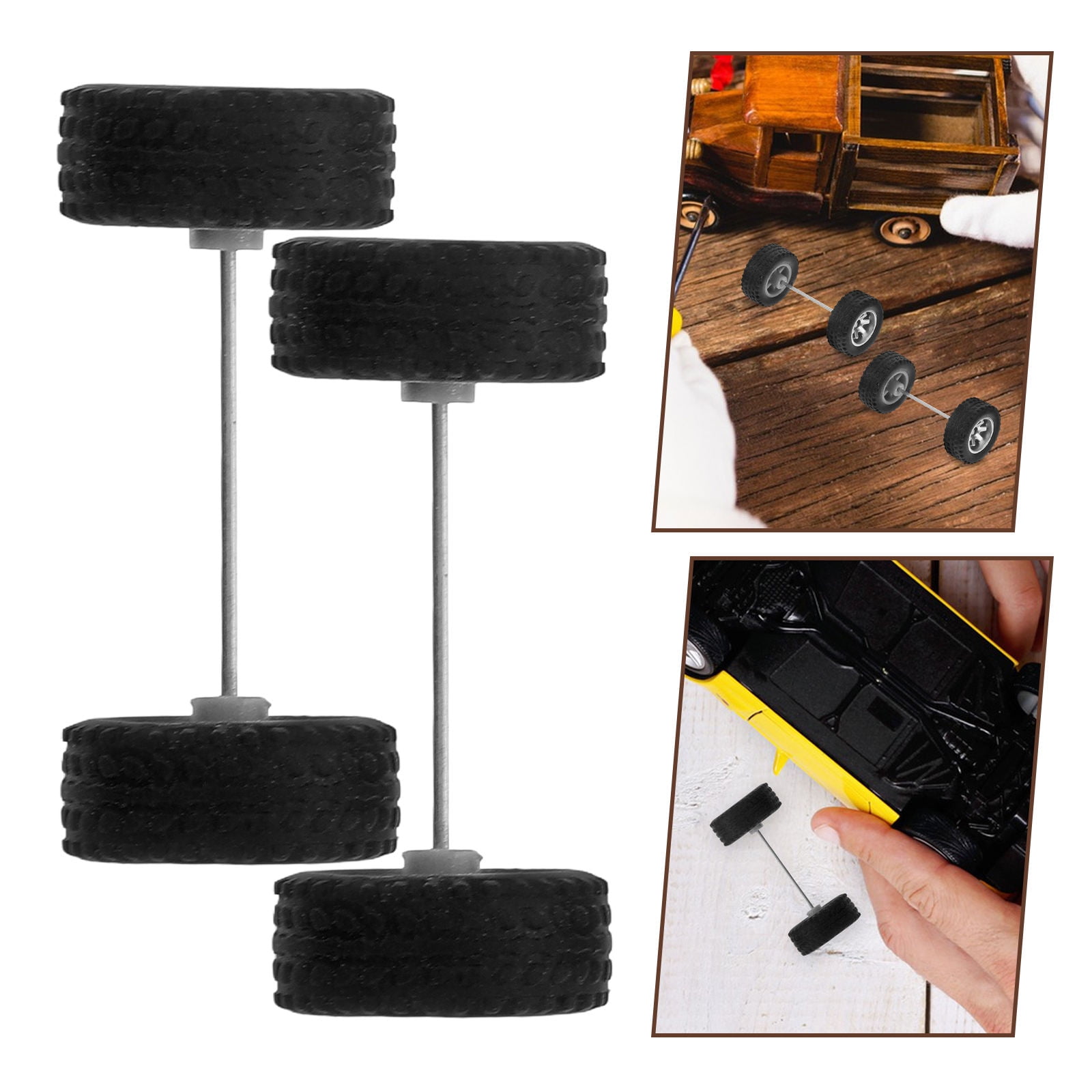 Niceauty 1 Pair Scale Car Model Wheel Replacement Tires for Vehicles ...