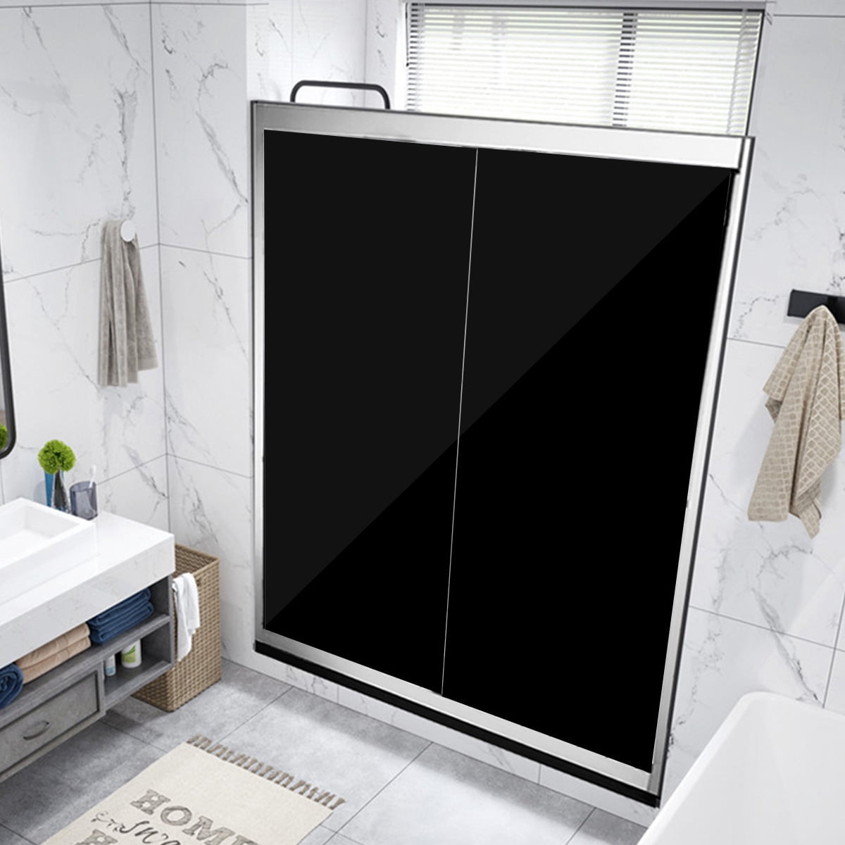 Niceauty Light Blocking Window Film Darkening Window Film Black Color ...