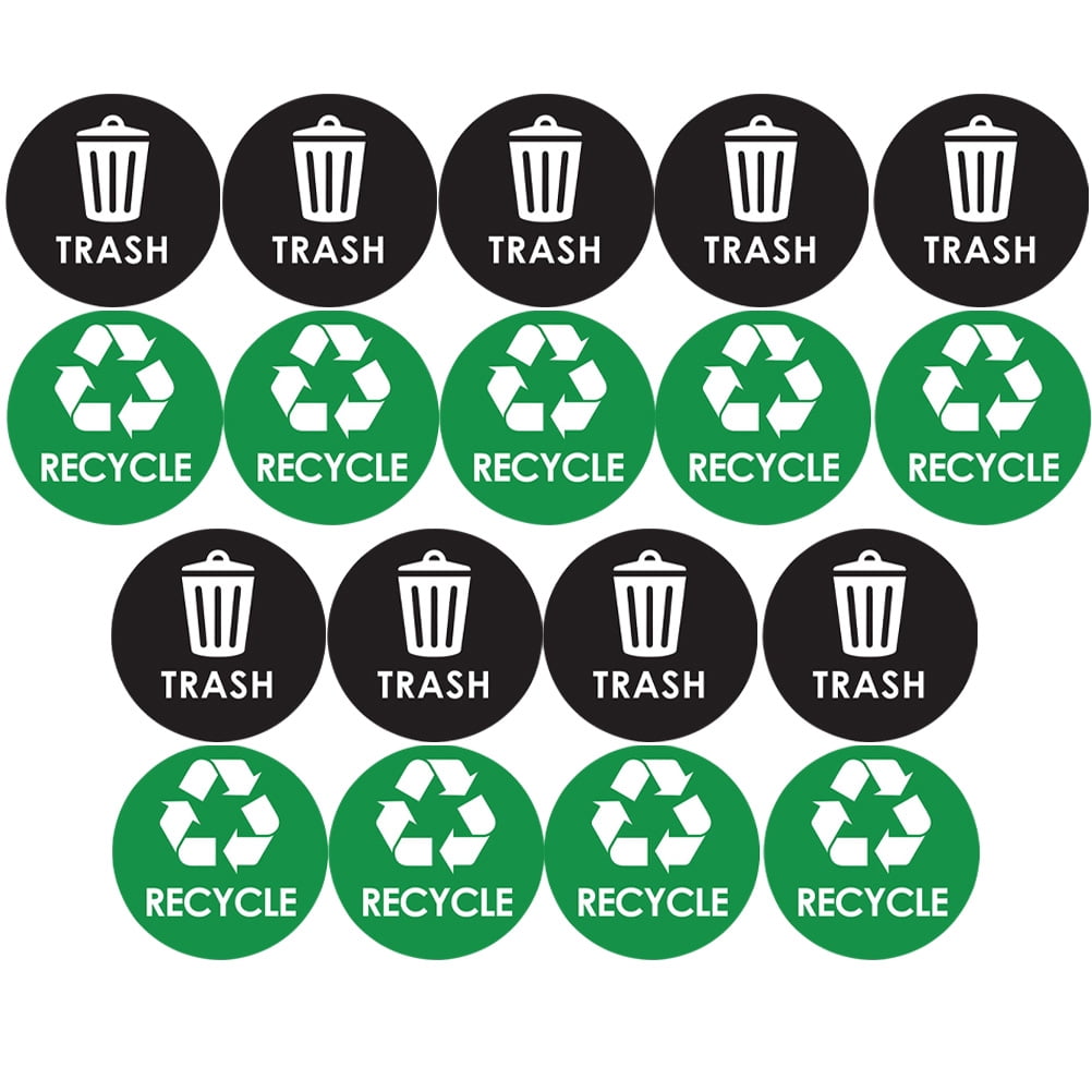 Niceauty 1Set PVC Recycling Sticker for Trash Can Waterproof Self ...