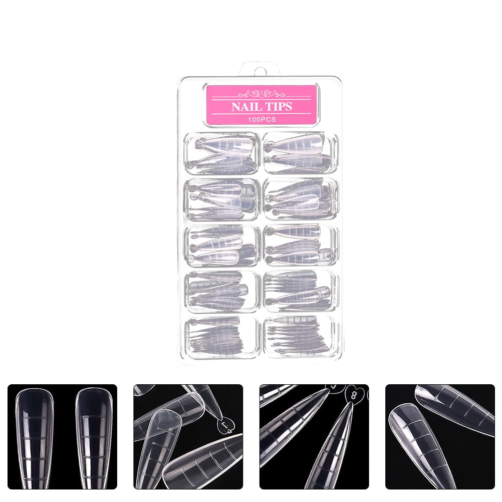 Niceauty 100Pcs Short Press on Nails White Plastic Nail Extension Sheets for Women Parties ...