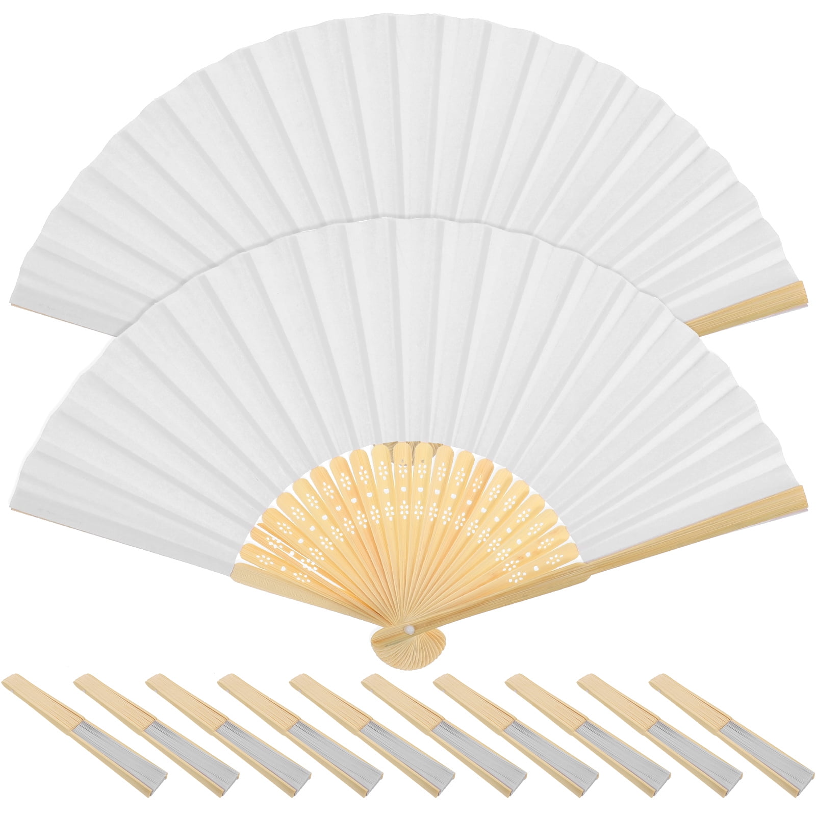 Niceauty 12Pcs Hand Folding Fans Paper Summer Travel for Dancers ...