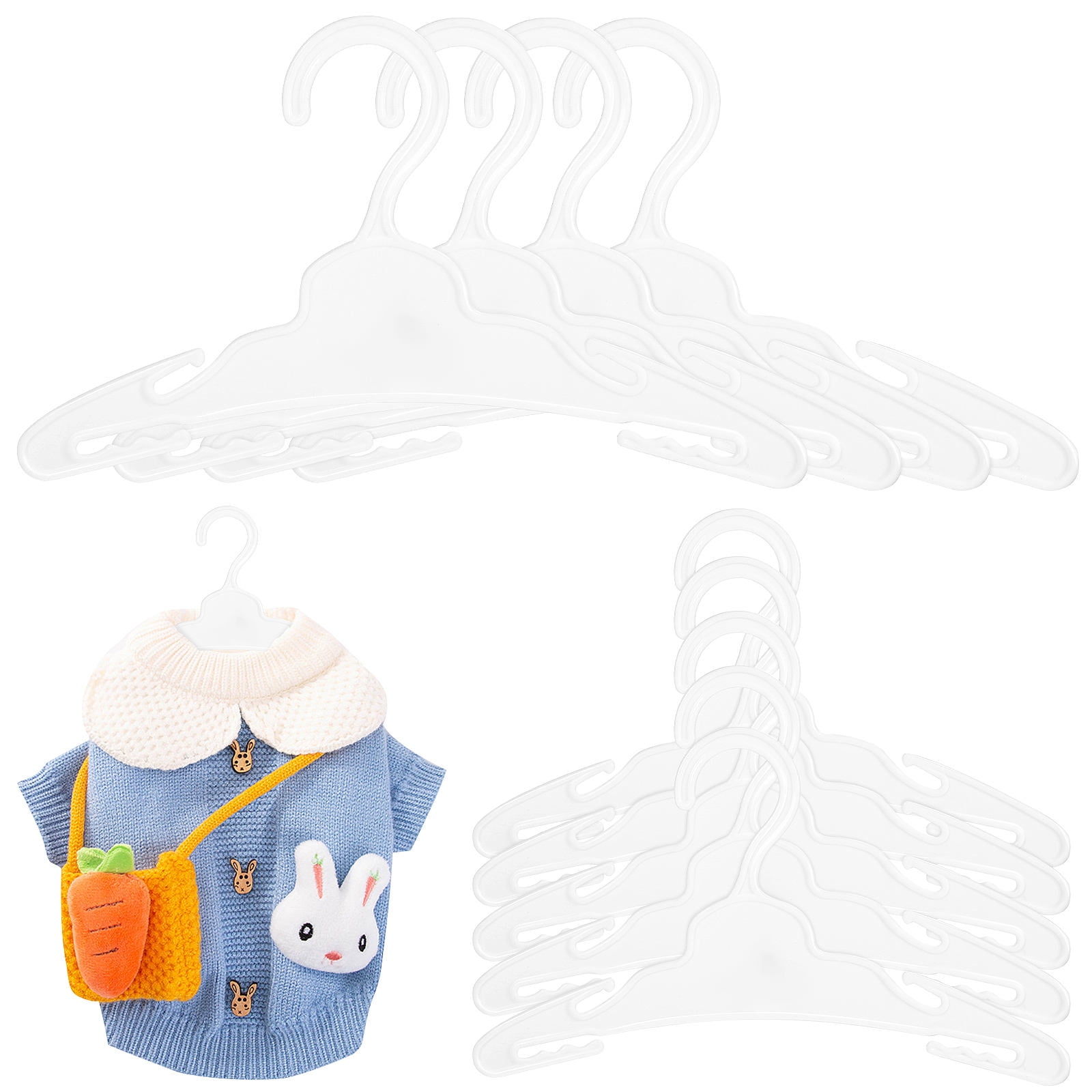Niceauty Mini Hangers Mini Clothes Hangers Foldable Plastic 12-Pcs ...