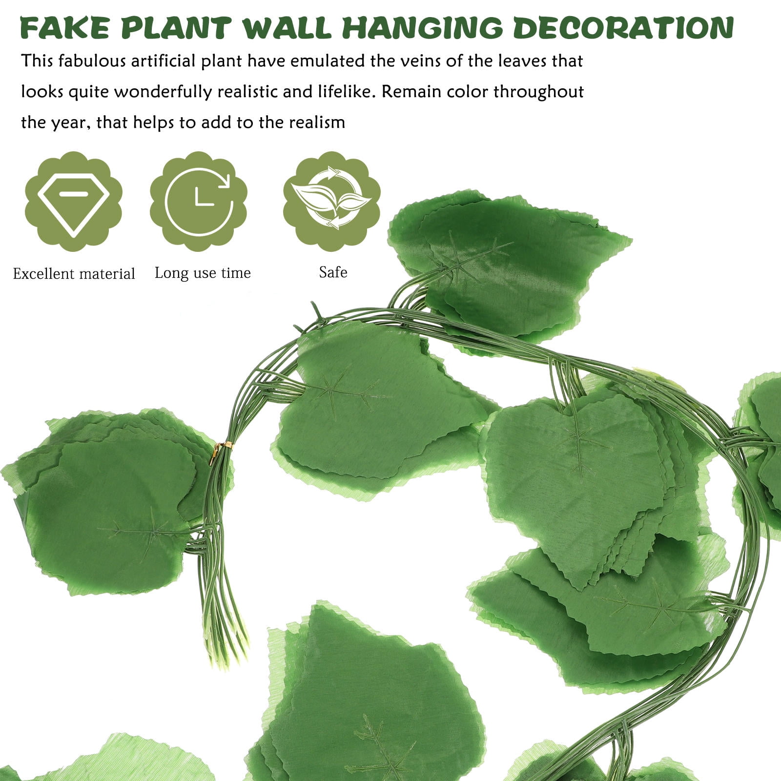 Niceauty 12Set Hanging Artificial Vine Decorative Green Silk Flower ...