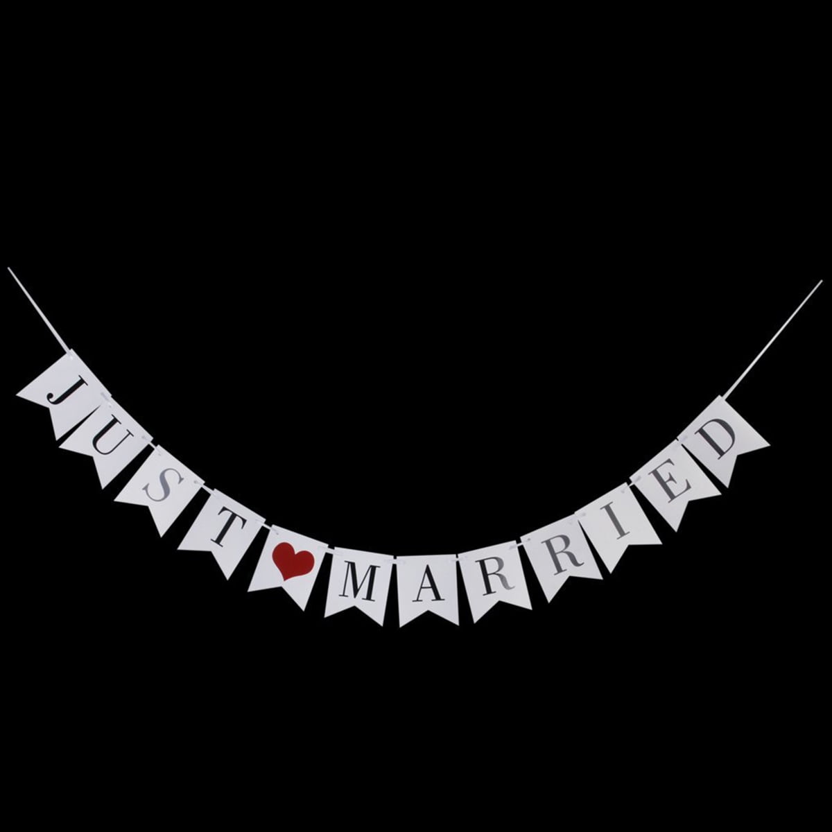 Niceauty 12pcs Just Married Banner Wedding Day Decorations White ...