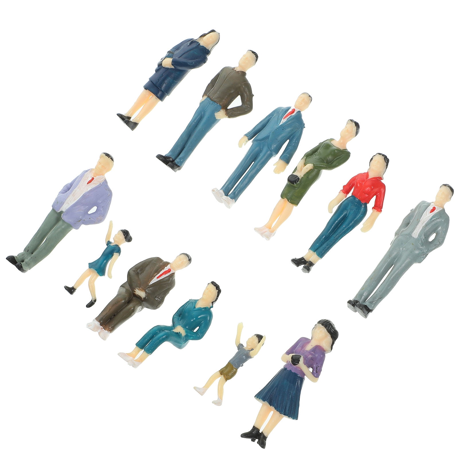 Niceauty 12pcs Model Train People Figure Assorted Color for Layout ...