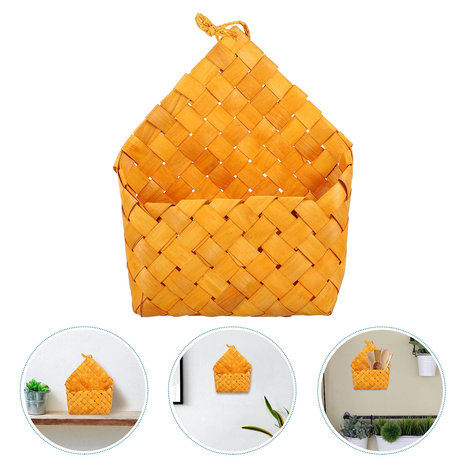 Niceauty Orange Synthetic Wall Flower Basket for Storage Use with ...