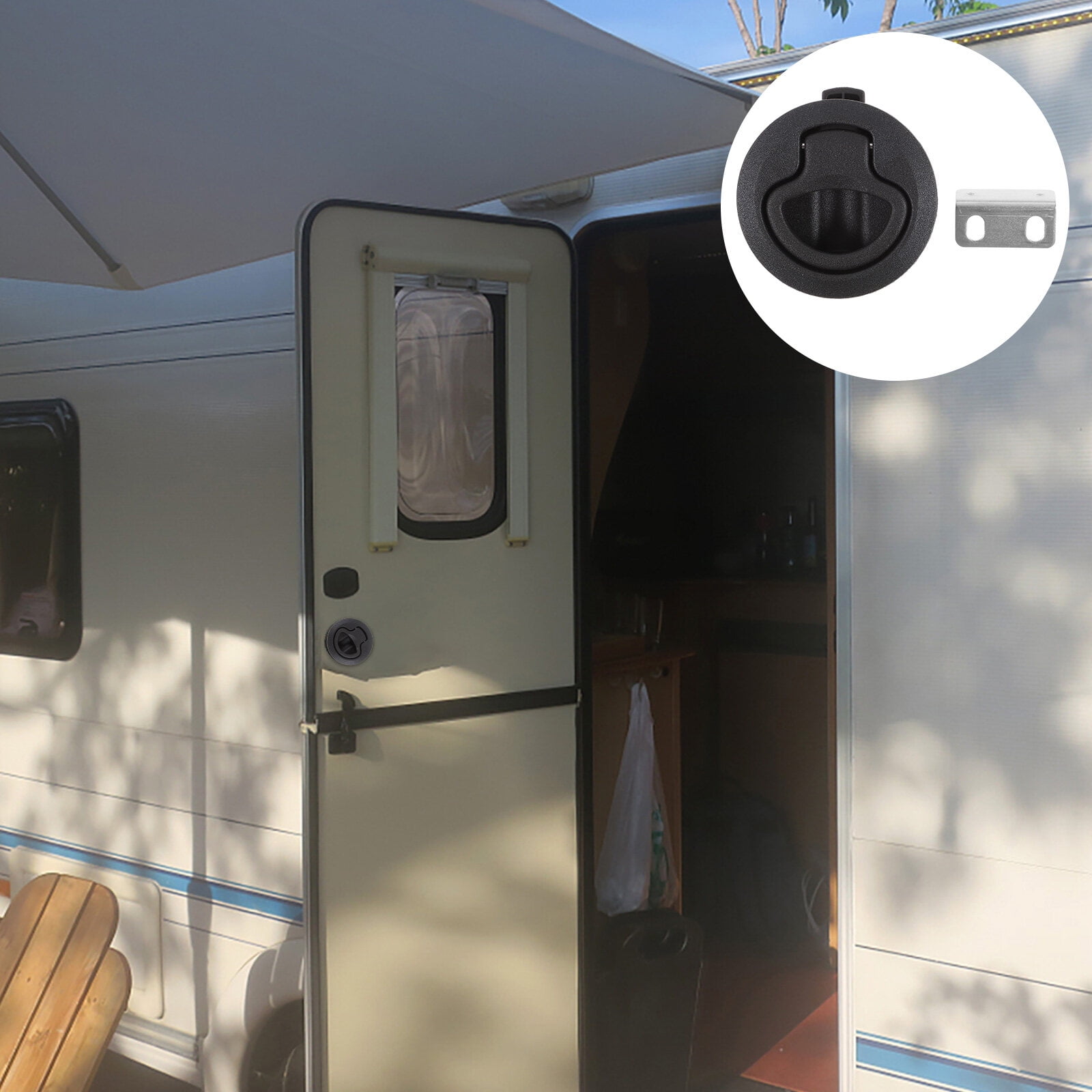 Niceauty Durable Black Plastic Flush Latch Lock for Marine and Panels ...