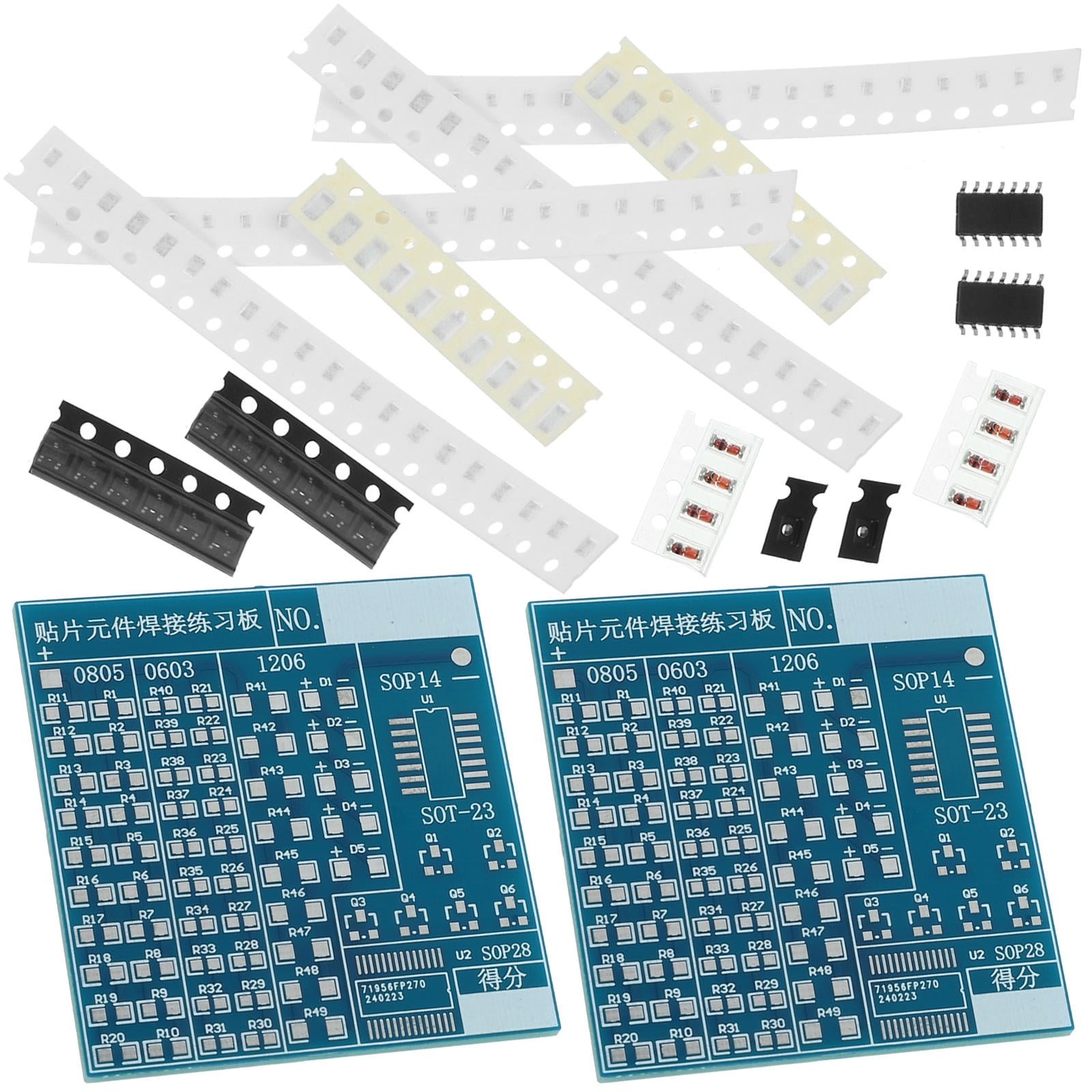 Niceauty 2 Sets Soldering Practice Teaching Set Blue Tin Plated PCB for ...