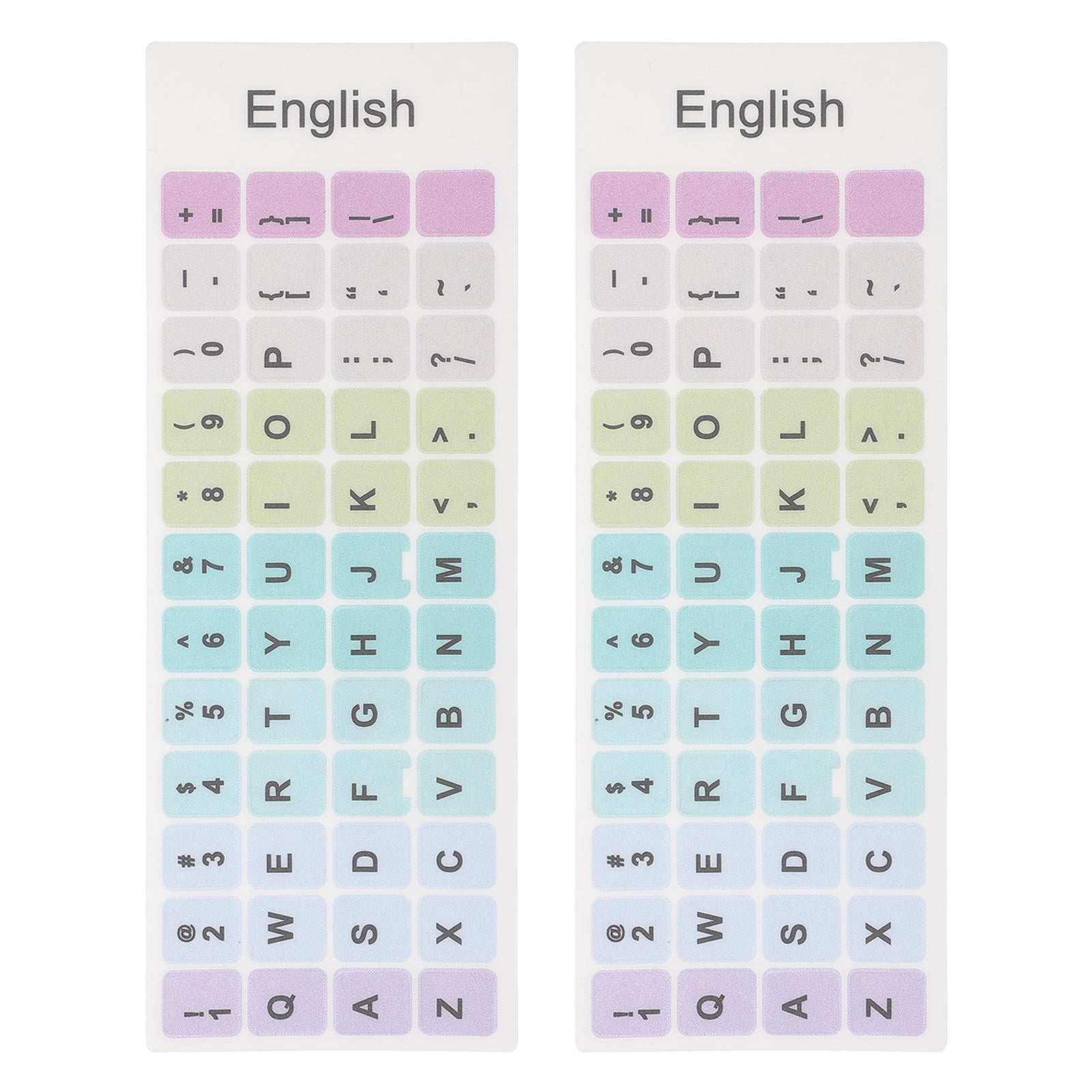 Niceauty 2 Sheets Multi Colored Square Keyboard Sticker for Laptop and ...