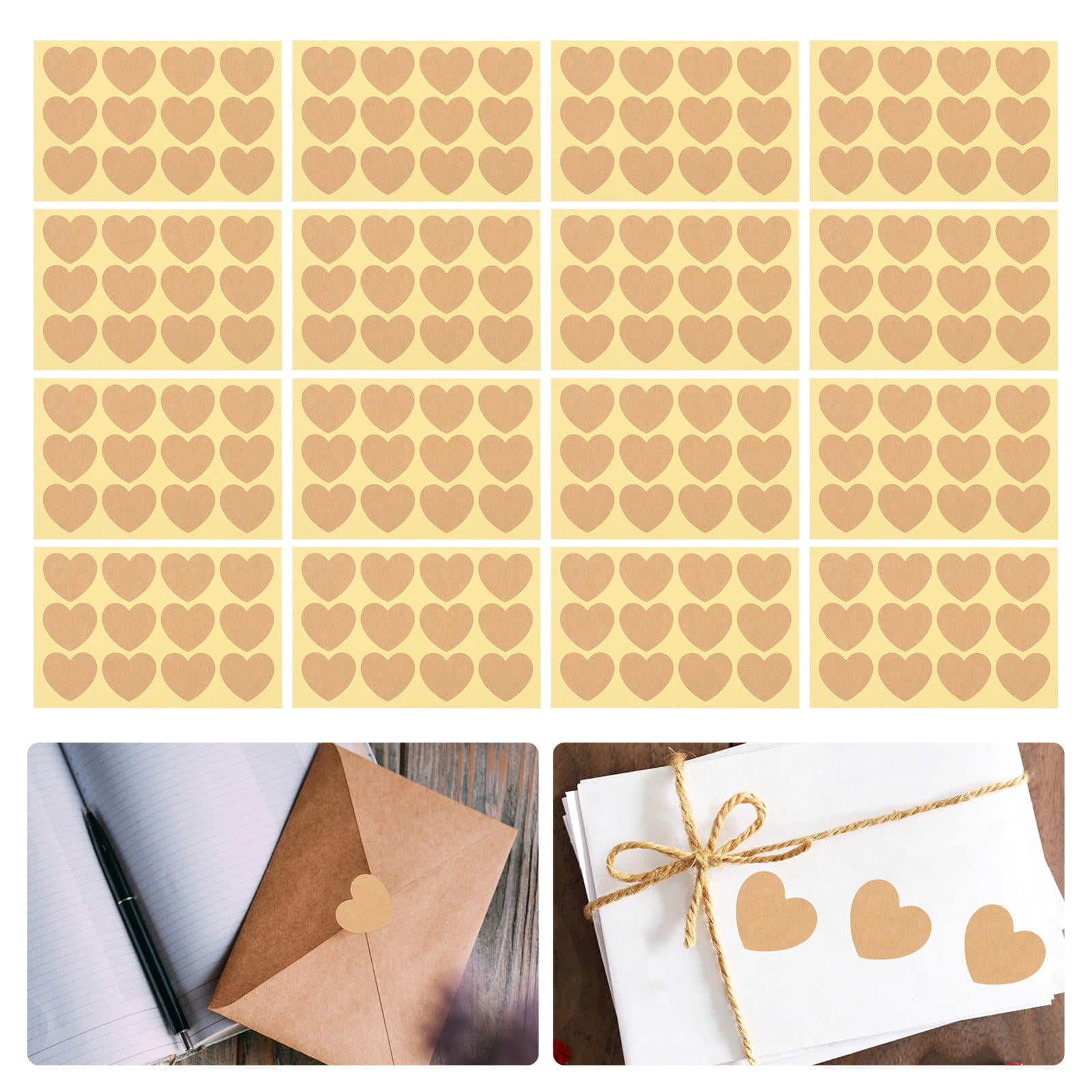 Niceauty 240Pack Love Shape Blank Sticker Labels for Packaging Candy ...