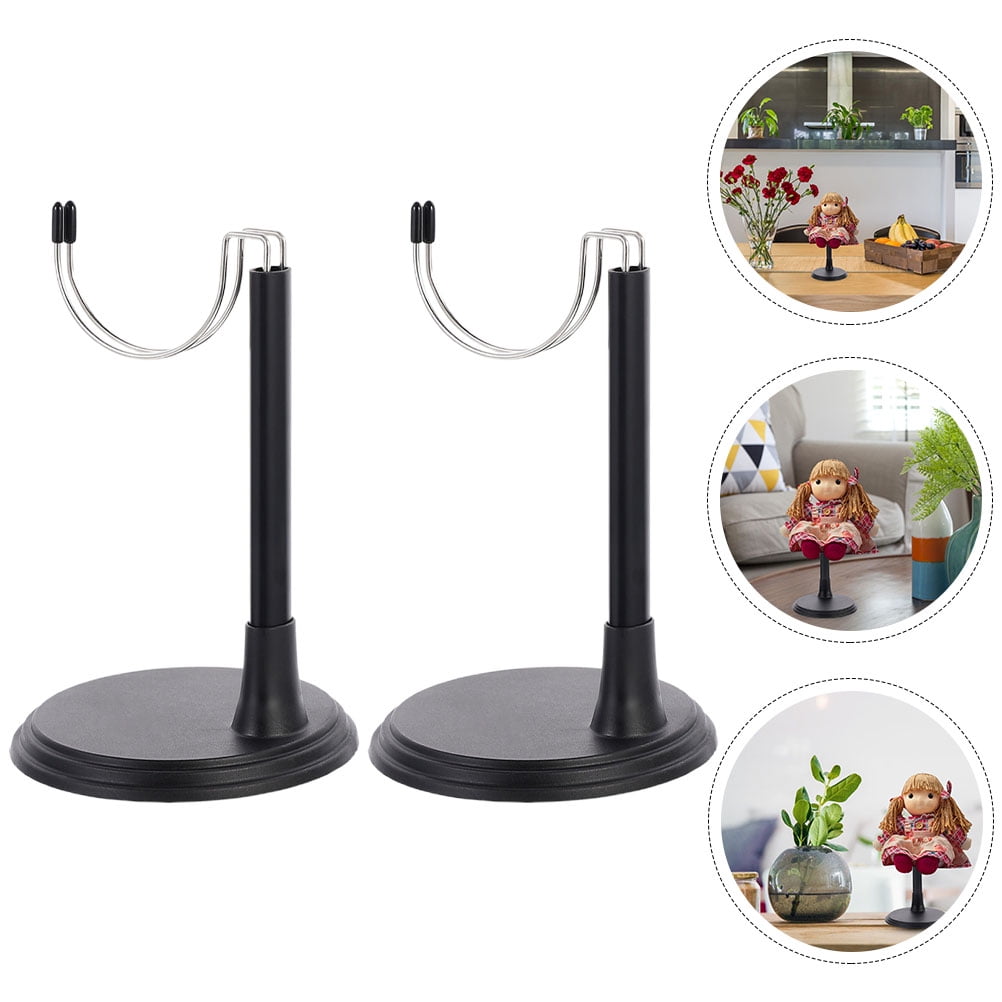 Niceauty Toy Figure Stands Doll Display Stand Black PVC 2Pcs - Walmart.com