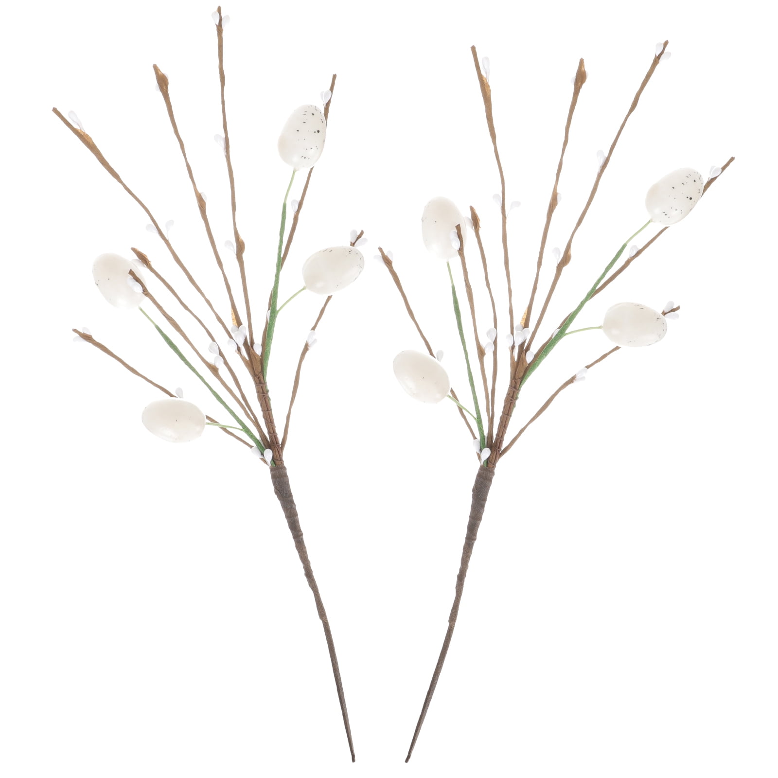 Niceauty 2Set Flower Picks for Decoration White Easter Egg Stems for ...