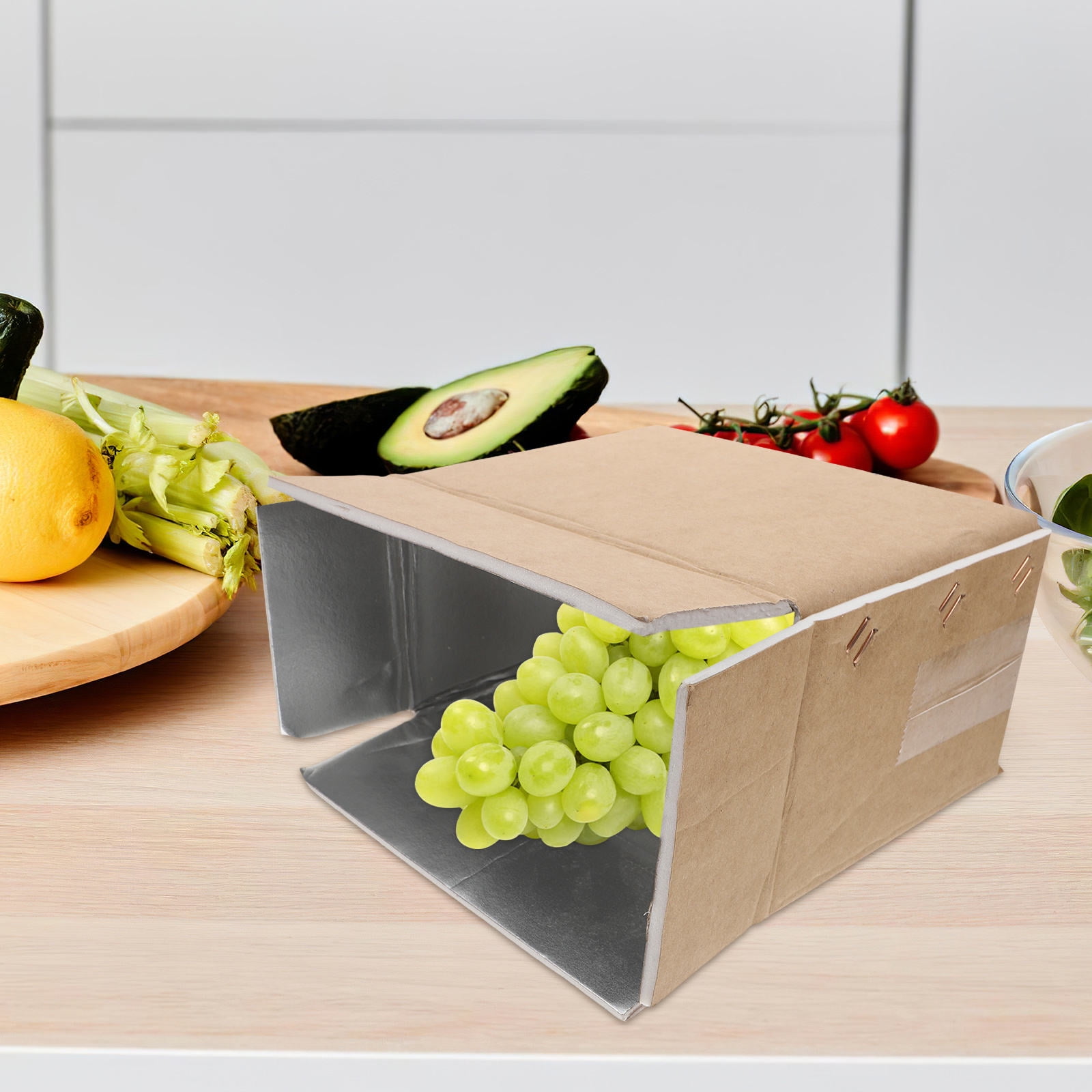 Niceauty 2pcs Cold Food Shipping Boxes Brown Aluminum Cold Chain ...