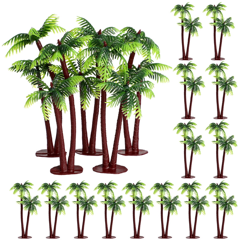 Niceauty 30Pcs Artificial Palm Trees Plastic Model for DIY Aquarium ...