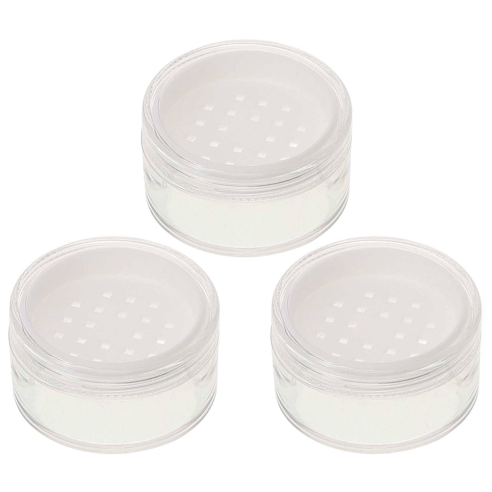 Niceauty 3Pack Refillable Loose Powder Compact Case Plastic White for ...