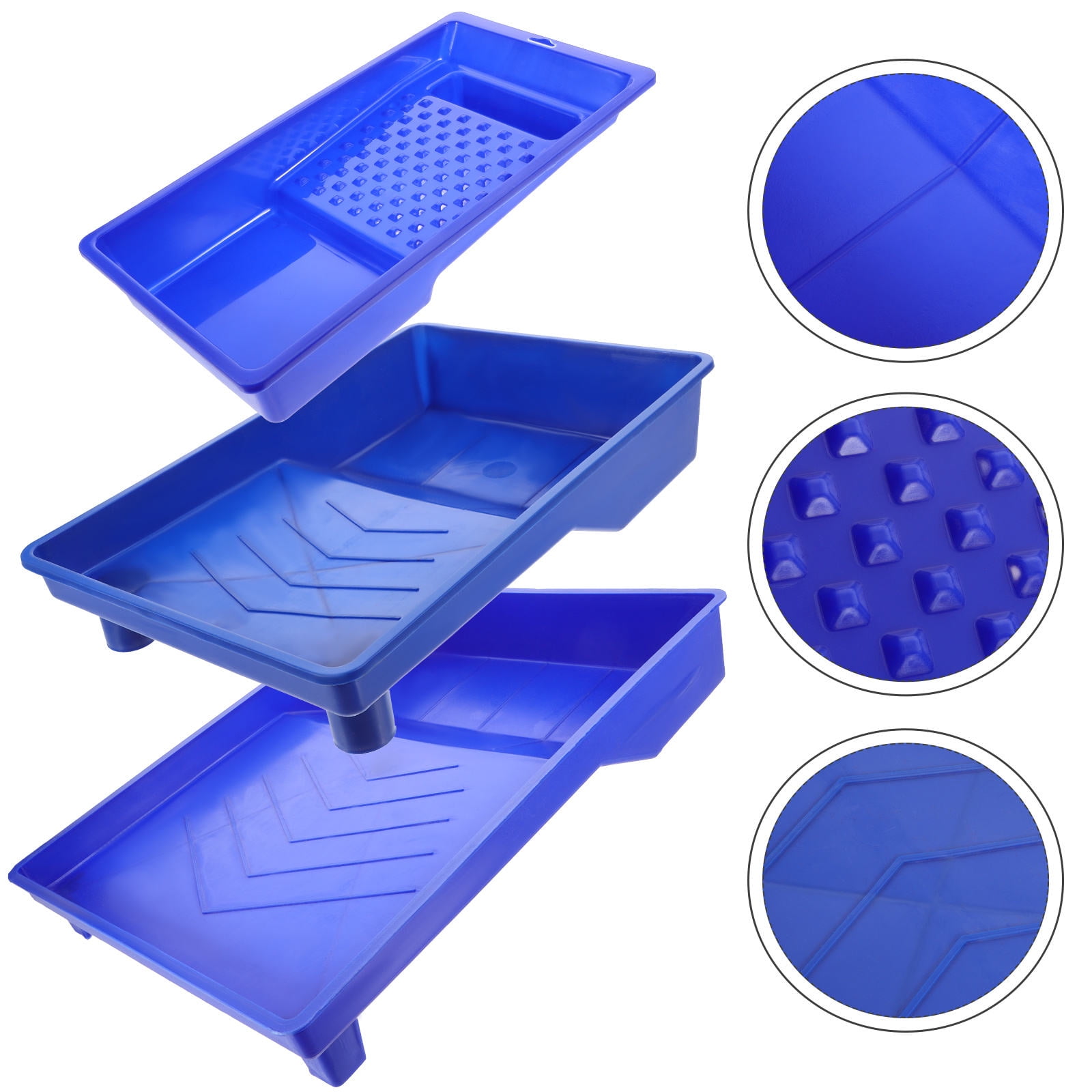 Niceauty 3Set Easy to Use Painting Tray for Decoration Blue Plastic ...
