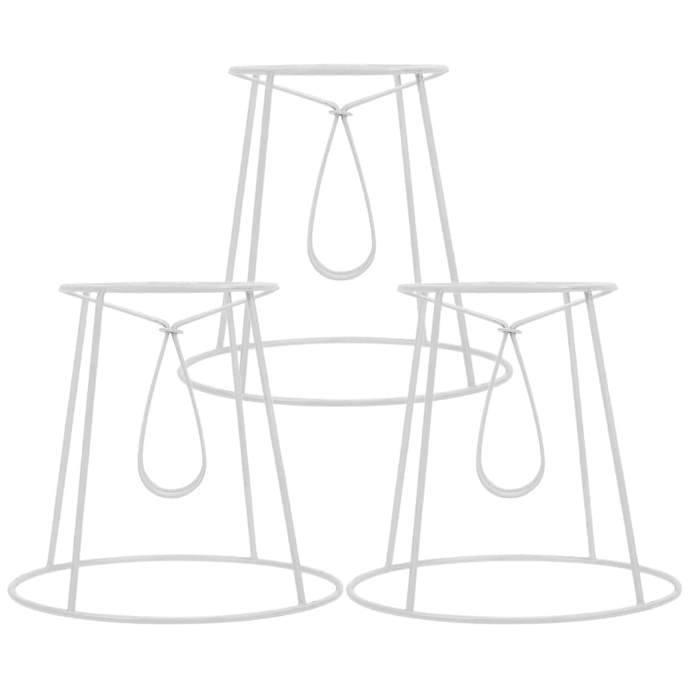 Niceauty 3Pcs White Iron Lamp Shade Frames DIY Table Lampshade Brackets ...