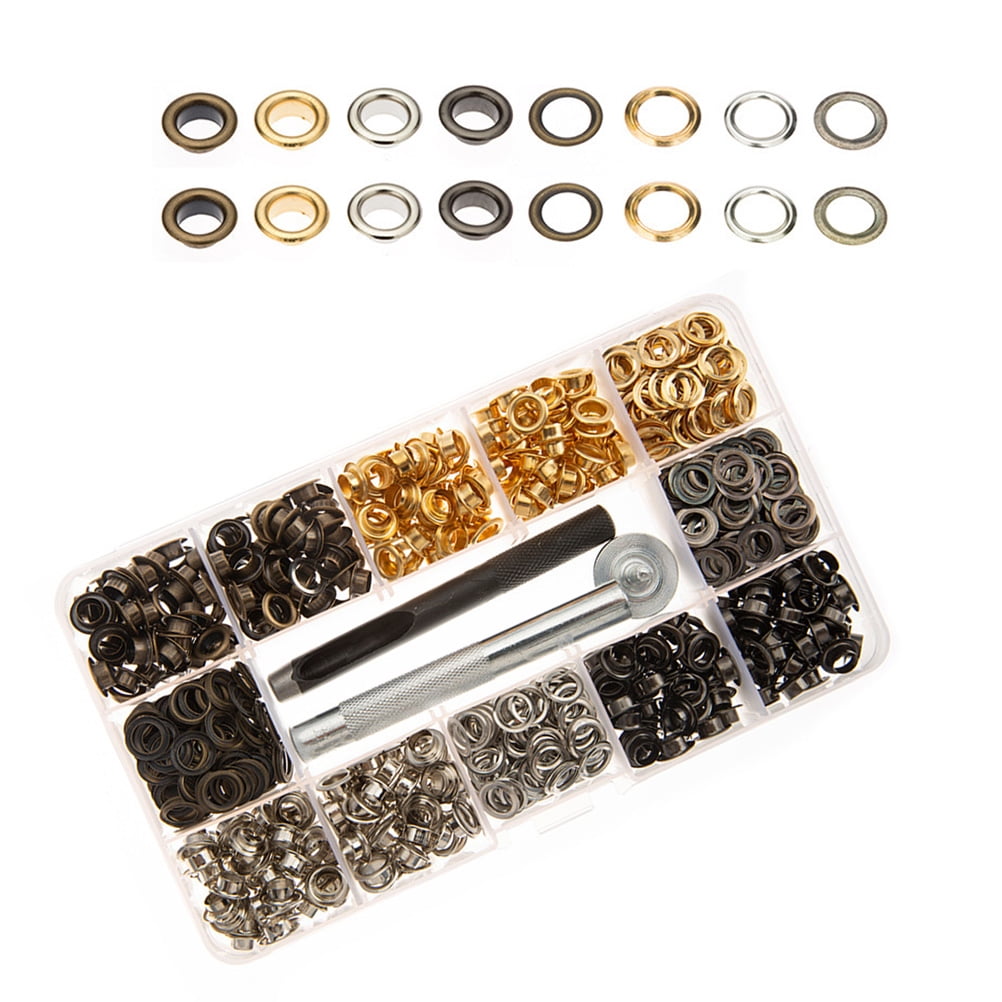 Niceauty Assorted Color Alloy Grommet Tool Kit with Setting Tools for ...