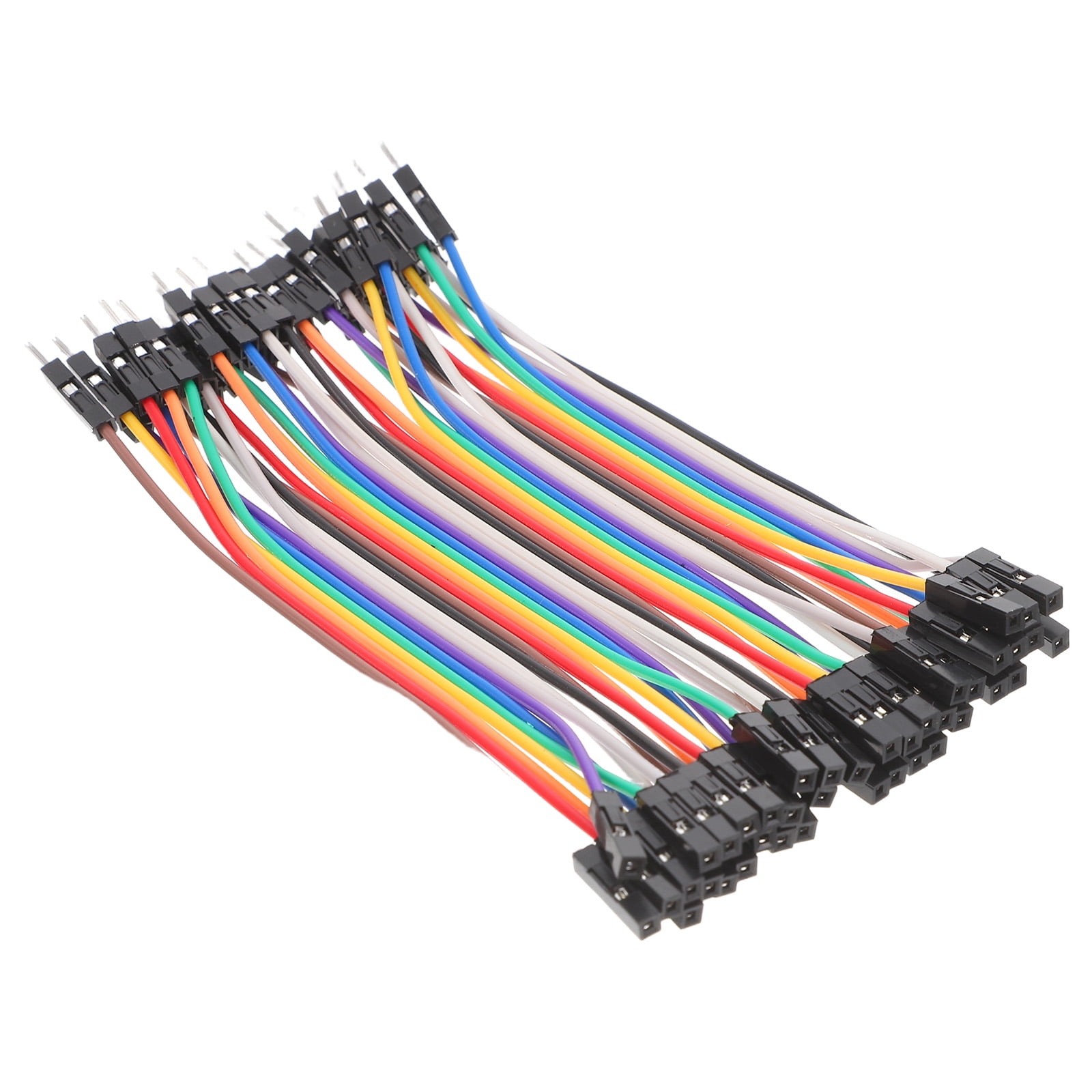 Niceauty 40pcs 2.54mm Breadboard Wire Jumper Cables Male To Female ...