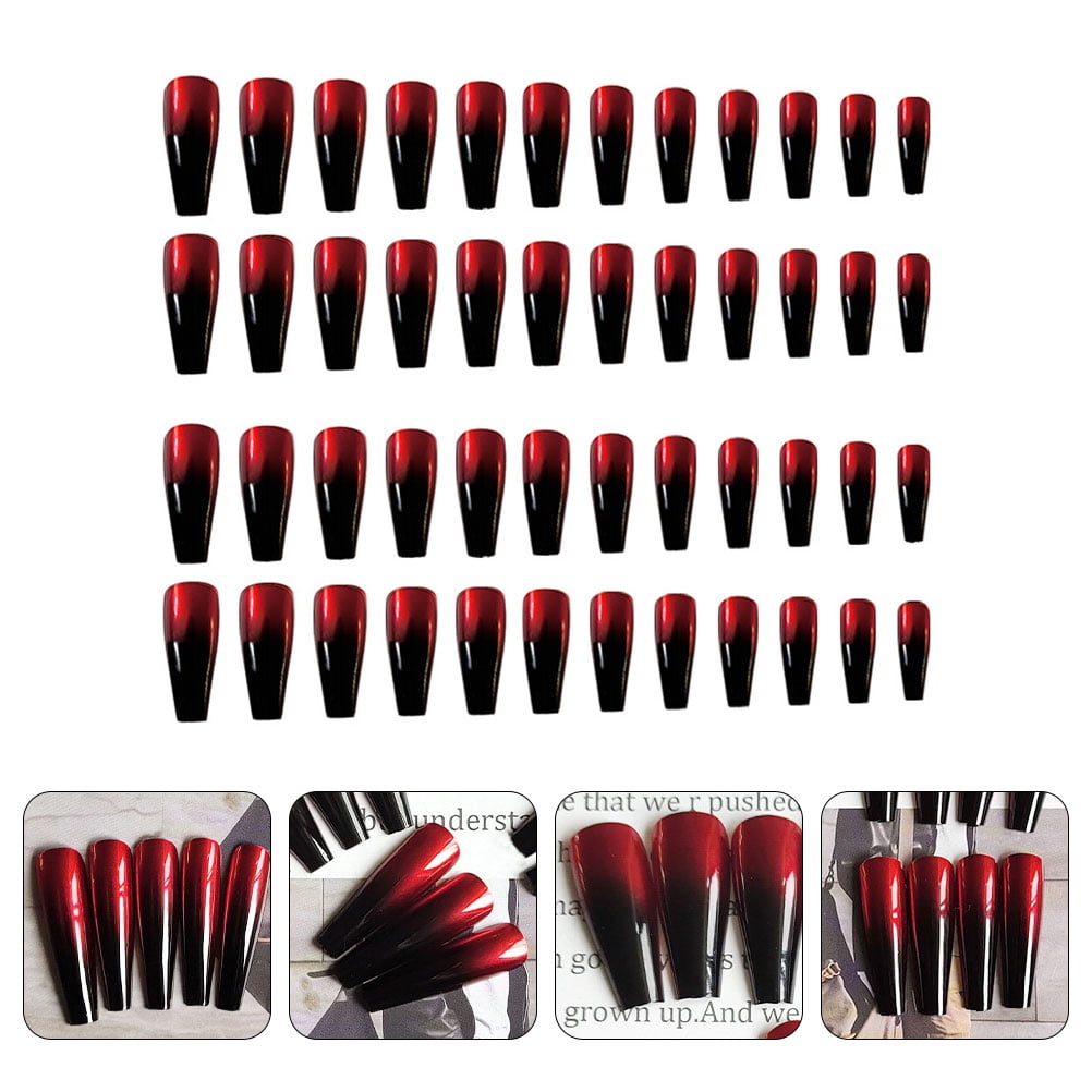 Niceauty 48Pcs Artificial Fingernails Glossy Ballerina Press on Nails ...