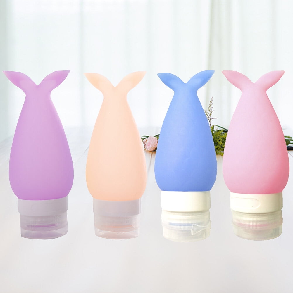 Niceauty 4Pcs Assorted Color Travel Bottles Set Reusable Silicone ...