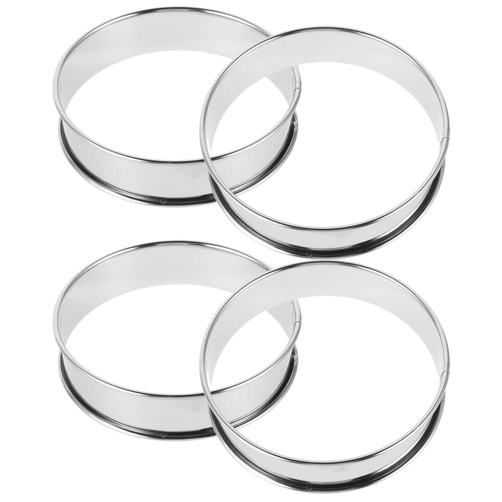 Niceauty 4Pcs Baking Metal Rings Silver 430 Stainless Steel Cooking ...