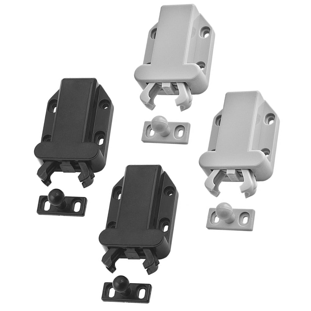 Niceauty 4Pcs Rebounding Touch Latches for Cabinet Doors Black Plastic ...