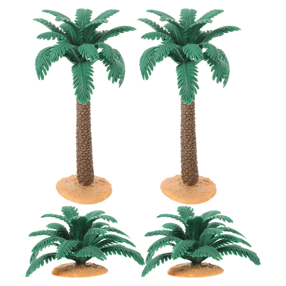Niceauty 4pcs Mini Fake Palm Tree PVC Scene Layout for DIY Projects ...