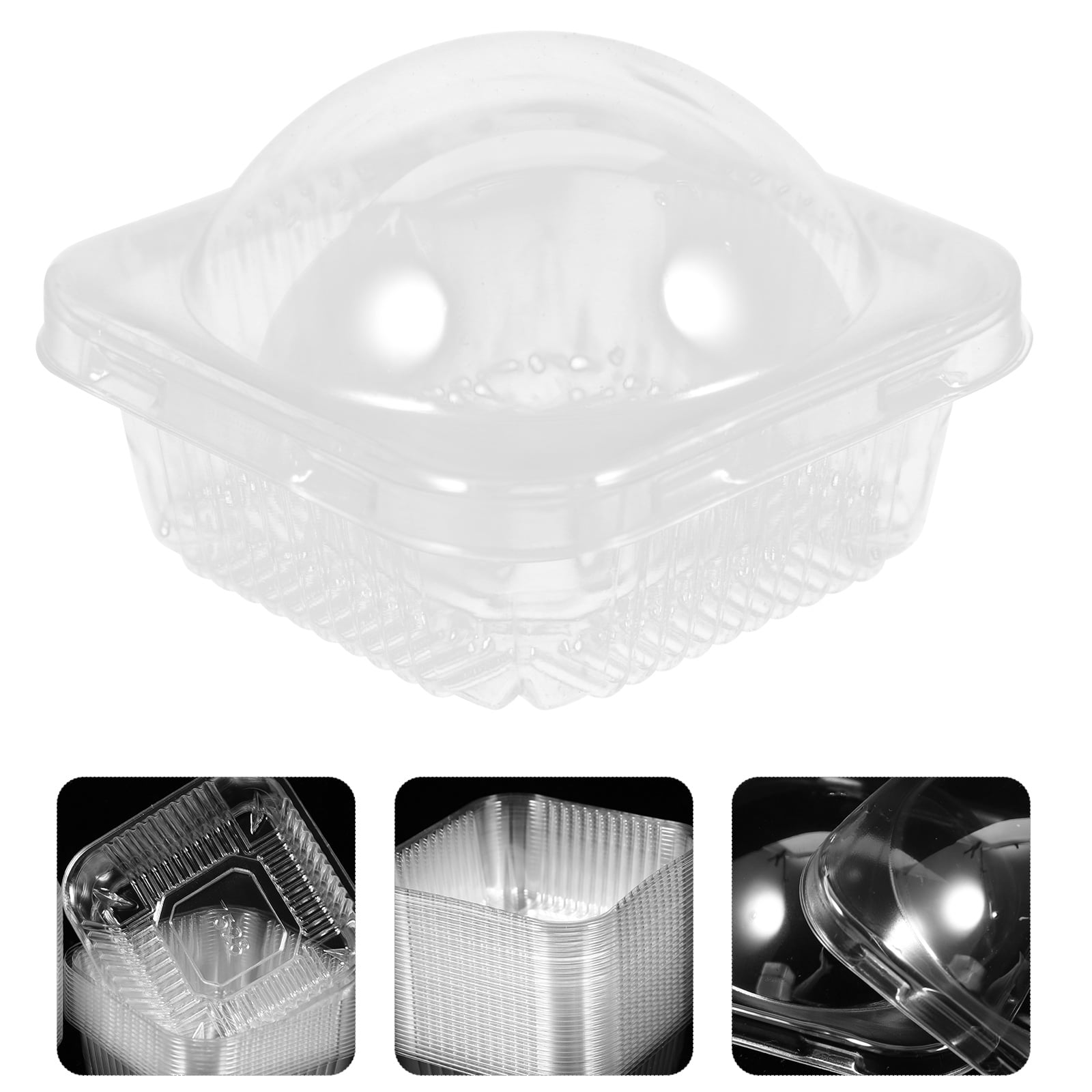 Niceauty 50Pcs Transparent Round Moon Cake Boxes Egg Yolk Puff ...