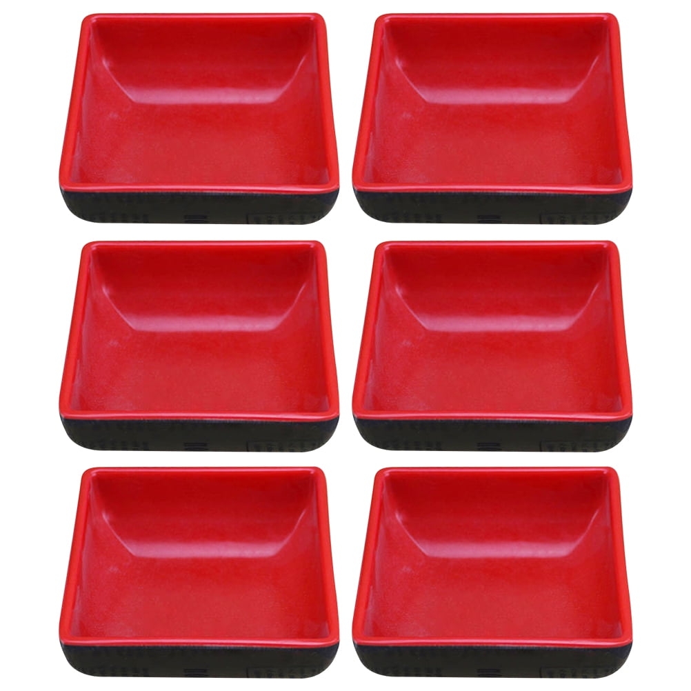 Niceauty 6-Pack Sauce Dishes Square Shape Condiment Plate Set Dipping ...