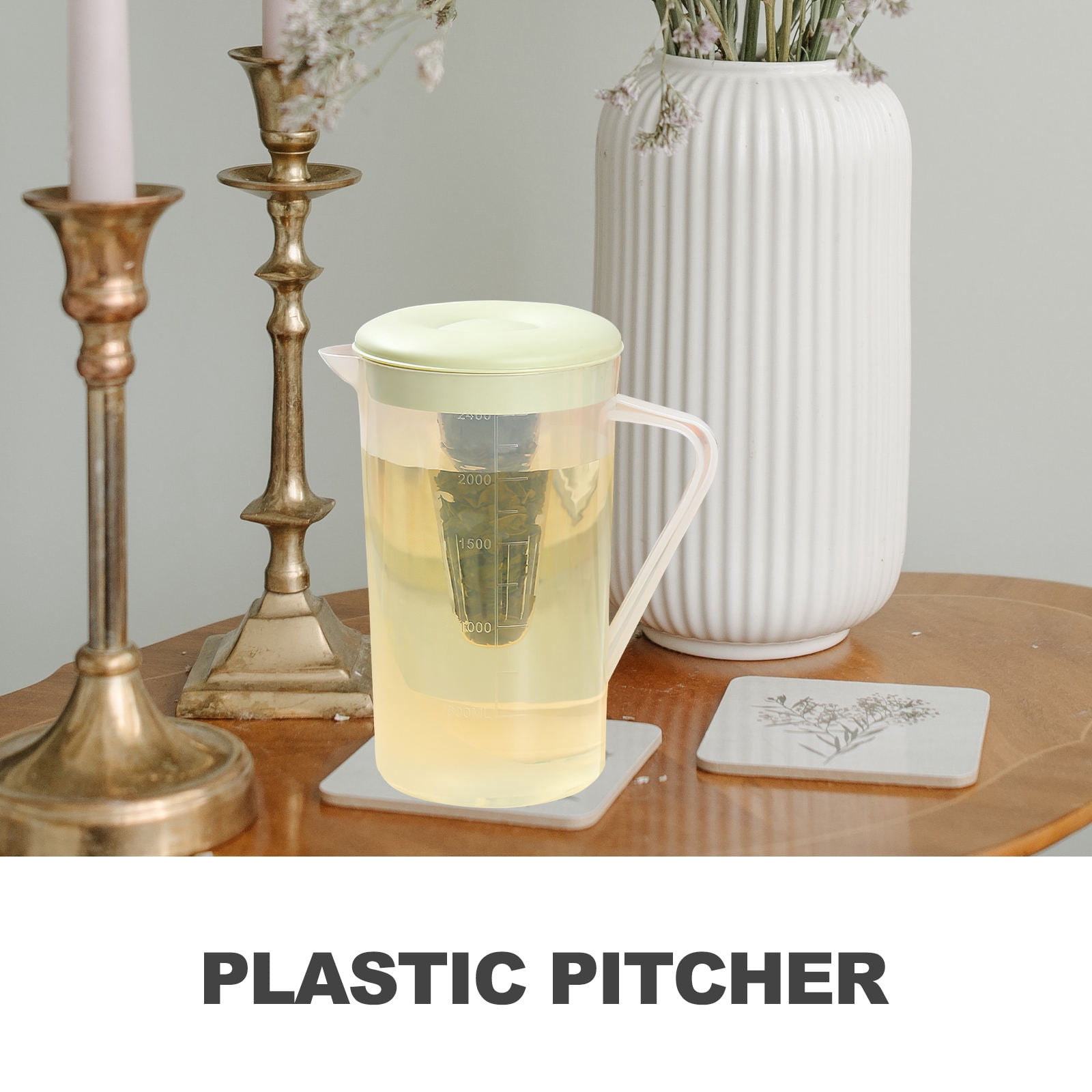 Niceauty Beverage Kettle Transparent Water Jug with Lid Plastic Liquid ...