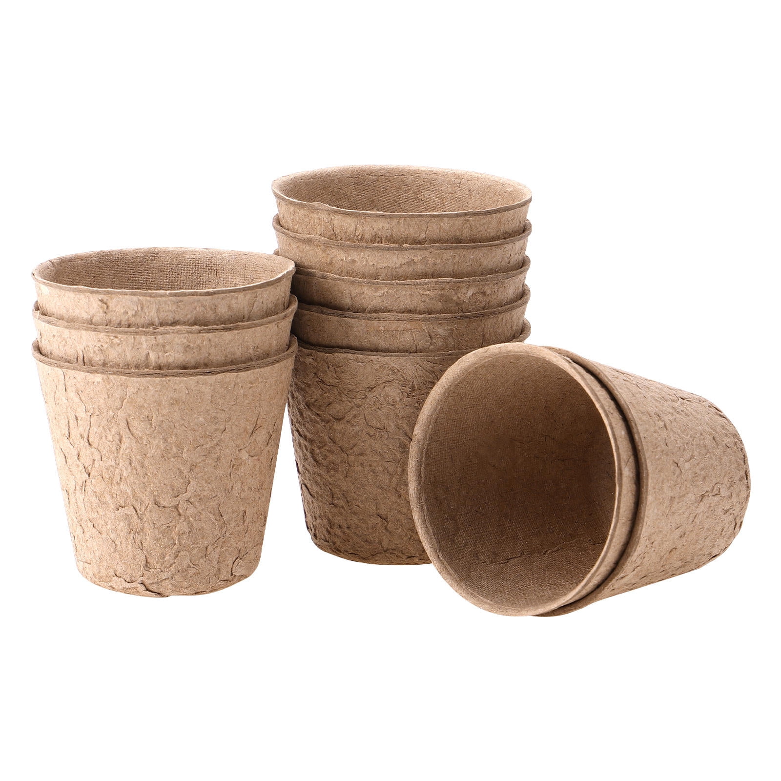 Niceauty Biodegradable Planting Cups Herb Starters Kit Light Brown 10 ...