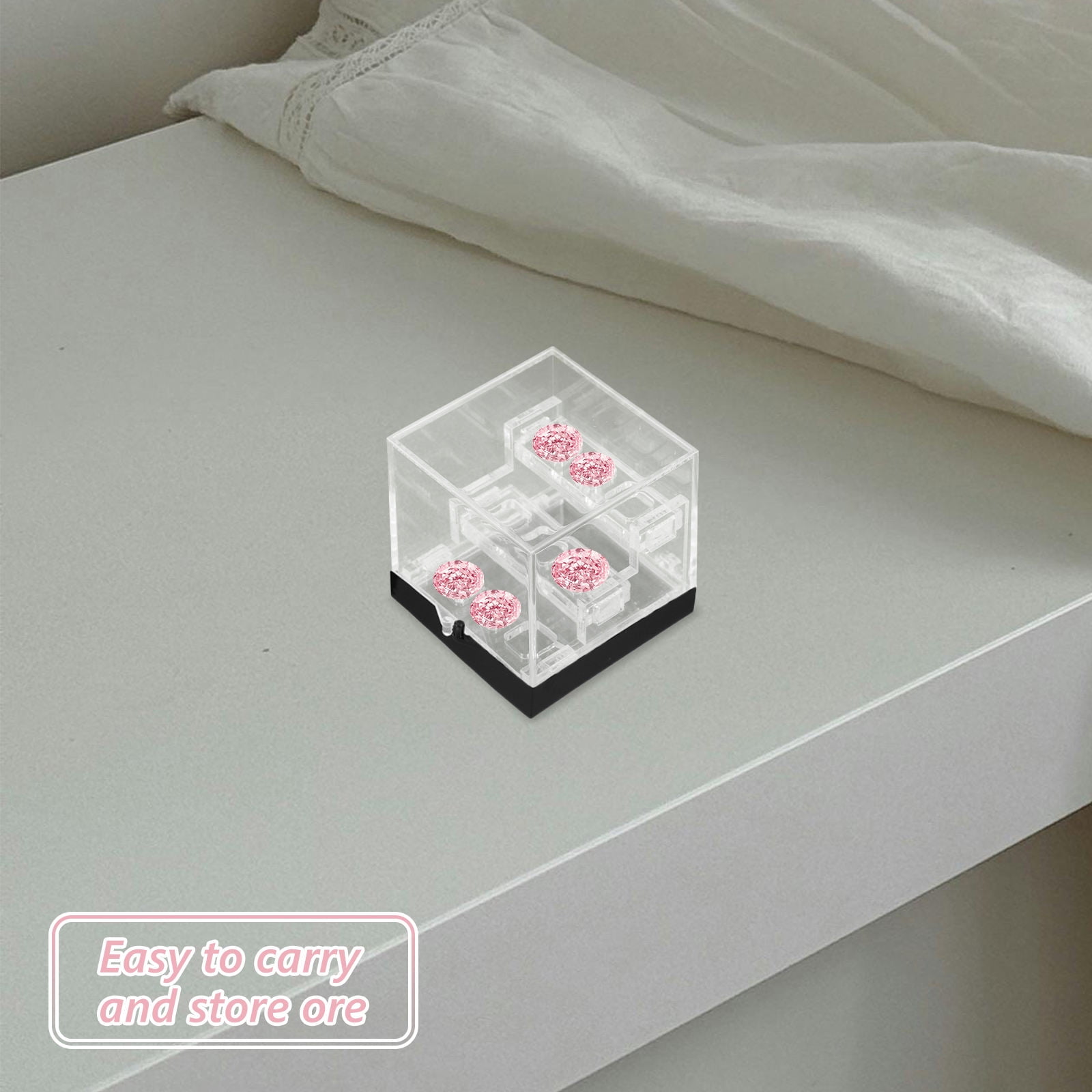 Niceauty Black Acrylic Display Box Three-tier Design For Rock ...